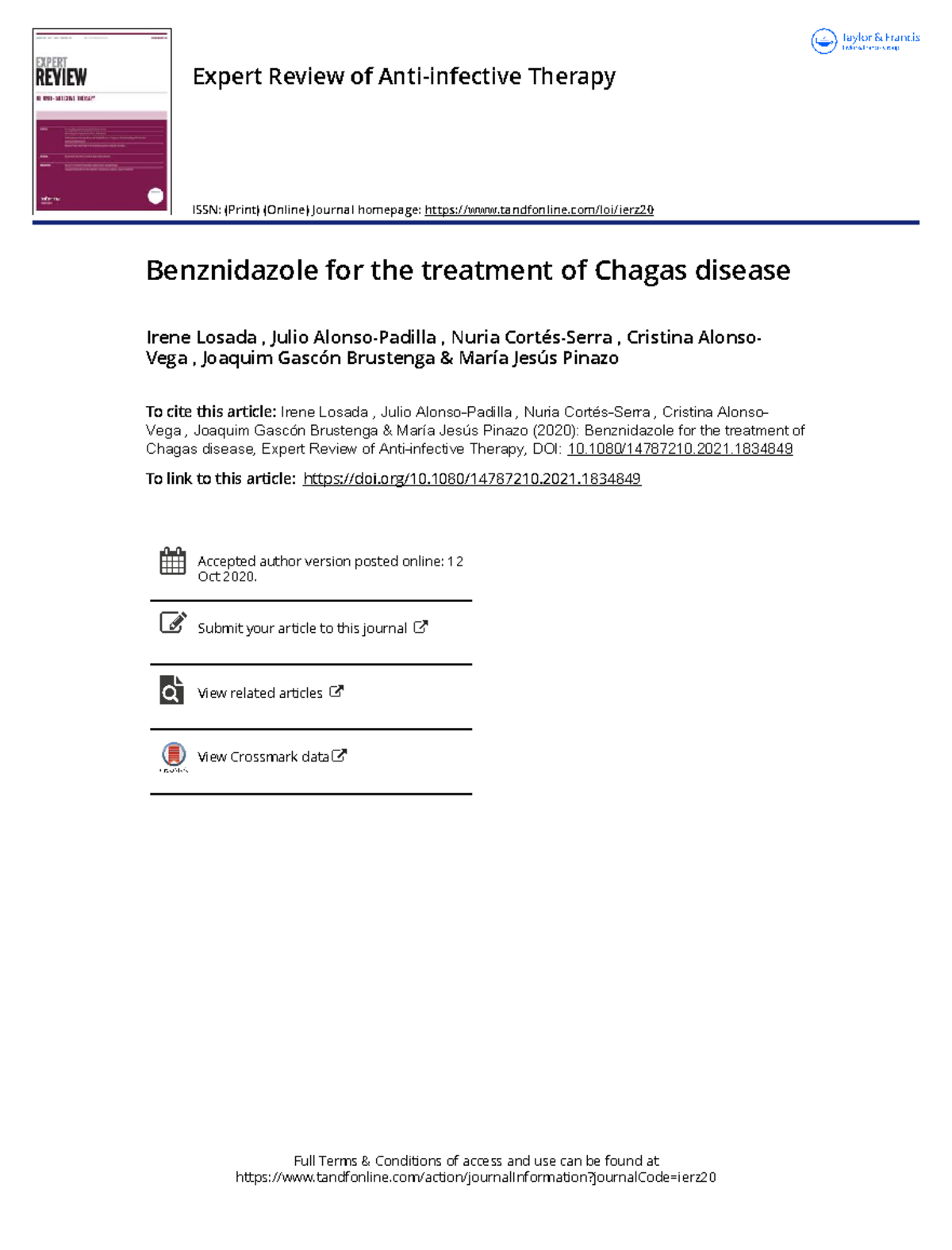 1. Benznidazole for the treatment of Chagas disease - Full Terms ...