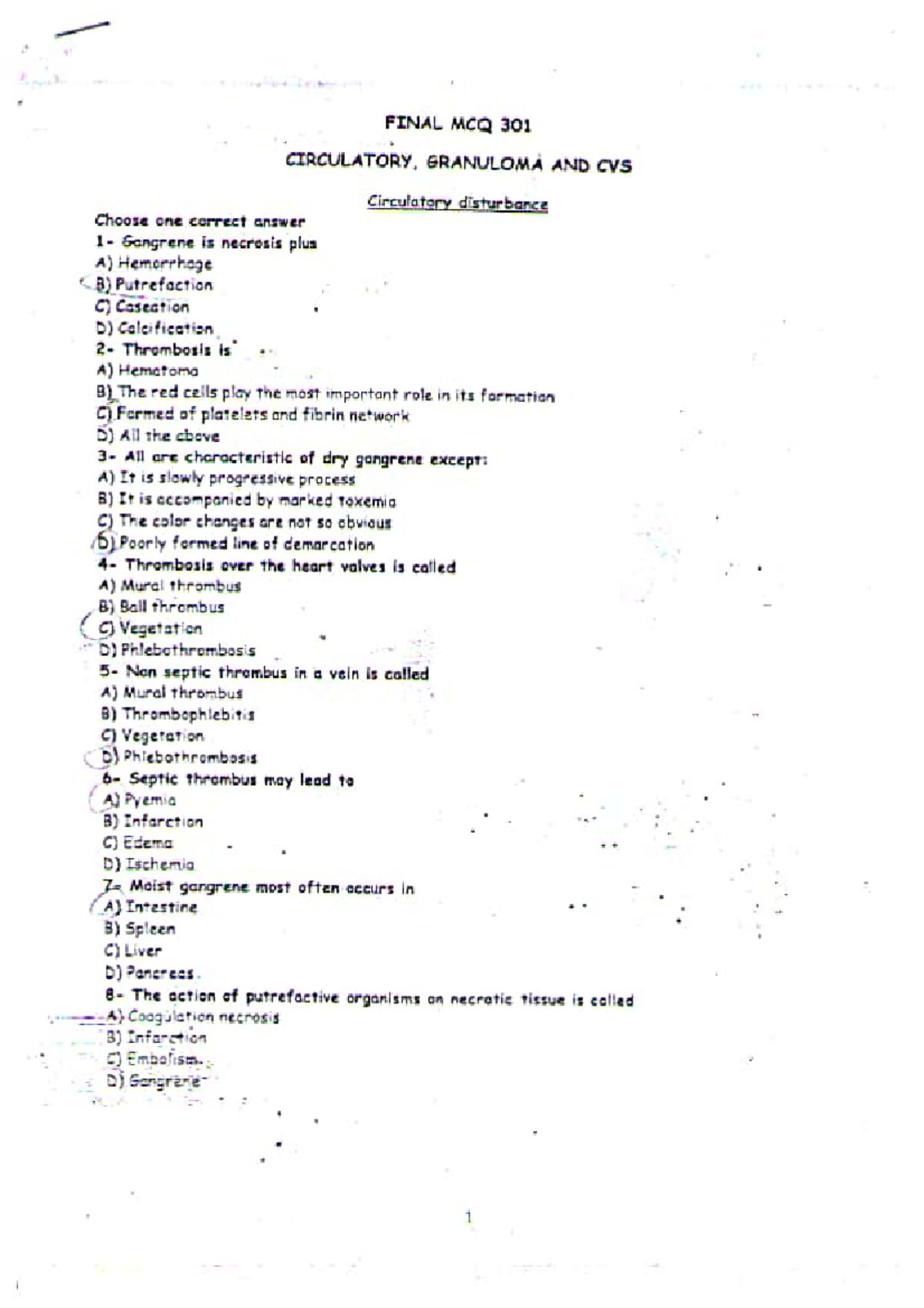 Pathology MCQs Final - Clinical Pathology - Studocu