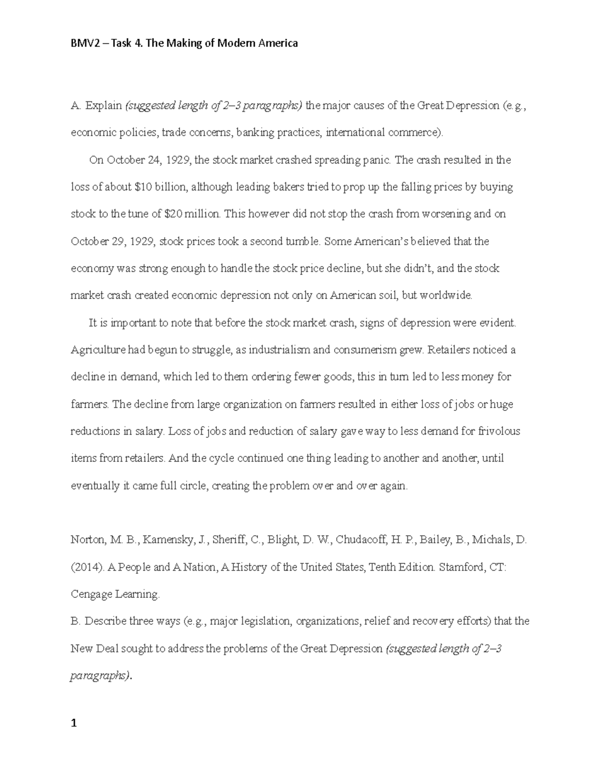 Task 4 US History - Task 4 Making of Modern America - C121 - WGU - Studocu