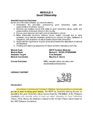 Module 7- Safety and Security - MODULE VII NATIONAL SECURITY NATIONAL ...