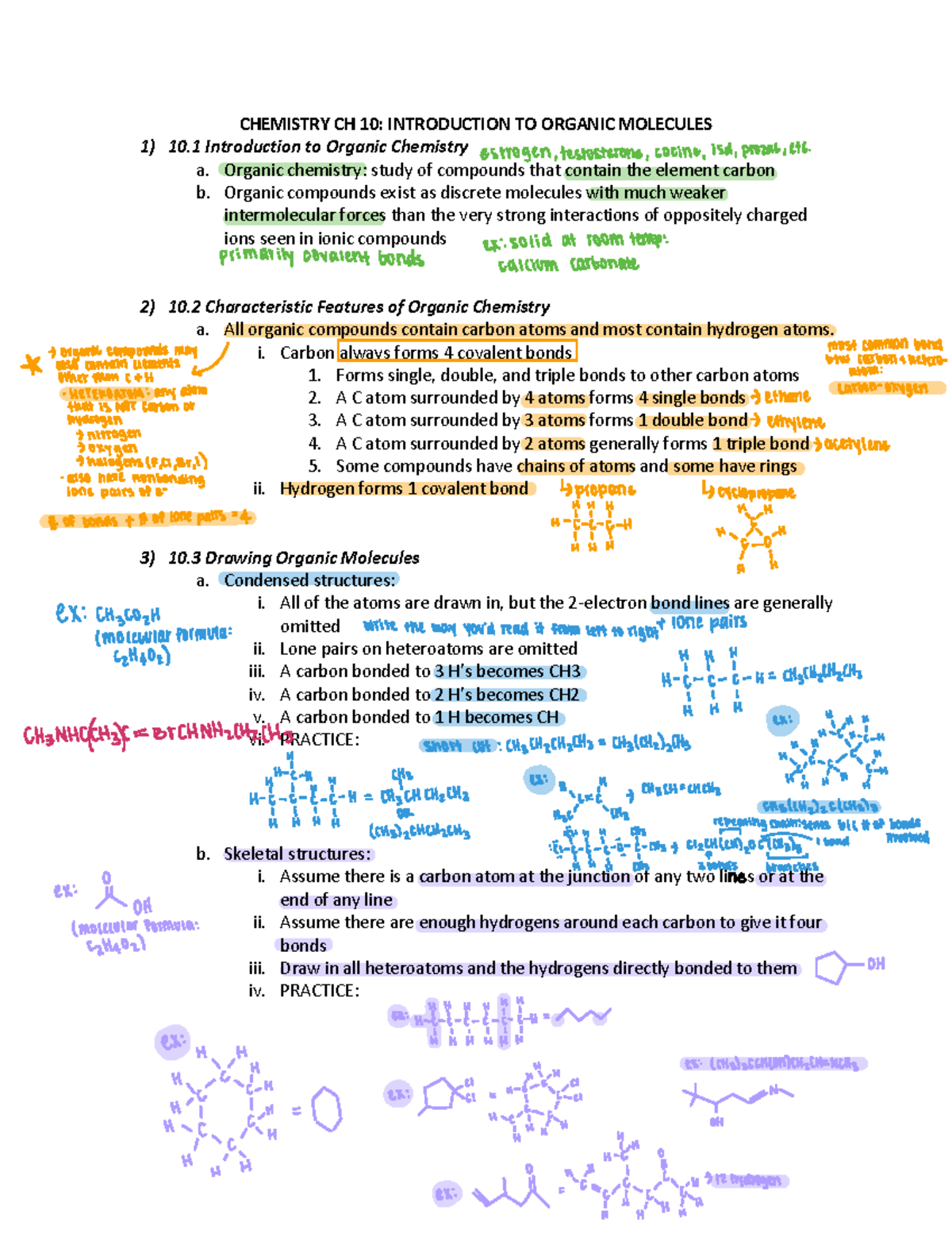 Chemistry CH 10: Introduction to Organic Molecules - CHEMISTRY CH 10 ...