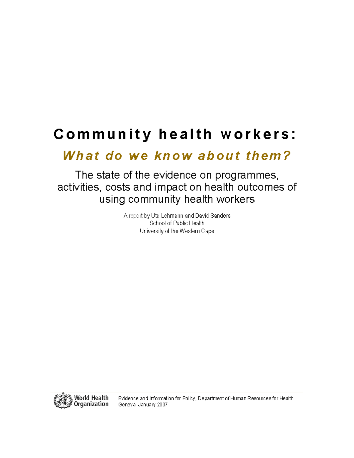 Community Health Workers Using Community Members To Render Certain community-health-workers-using-community-members-to-render-certain