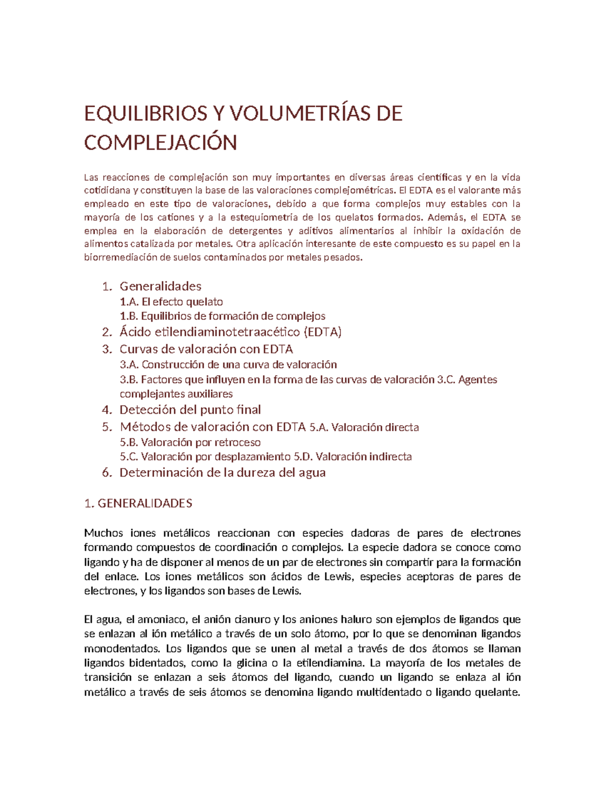 Equilibrios Y VolumetríAS DE ComplejacióN - EQUILIBRIOS Y VOLUMETRÍAS ...