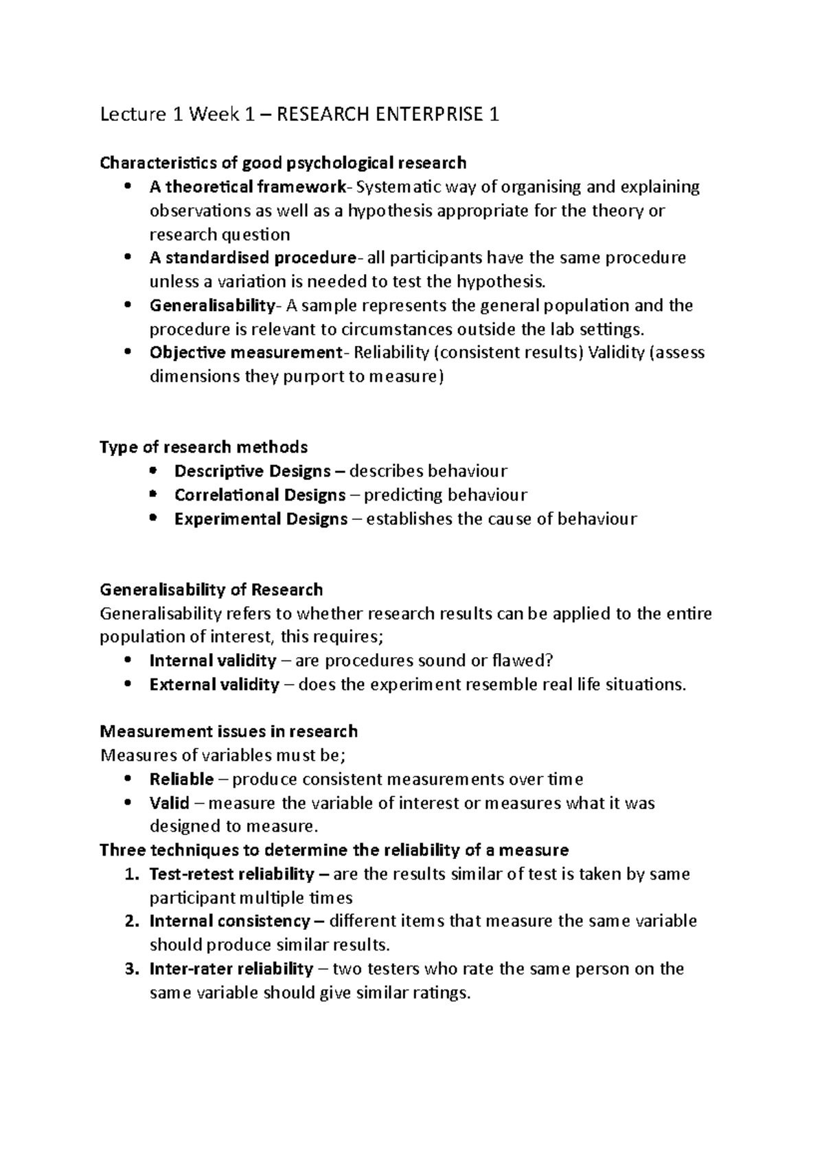 Lecture 1 Week 1 – Research Enterprise 1 - Lecture 1 Week 1 – RESEARCH ...