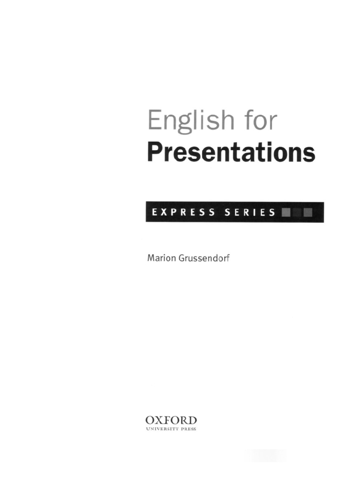 English for Presentation (SB) - A1 tieng anh - Studocu
