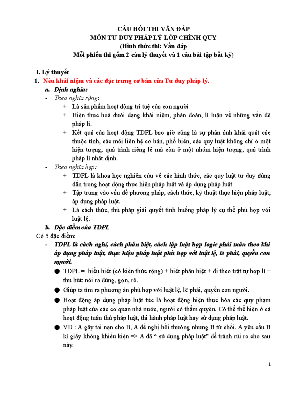 Tu duy phap ly Thi van dap 2022 - CÂU HỎI THI VẤN ĐÁP MÔN TƯ DUY PHÁP ...