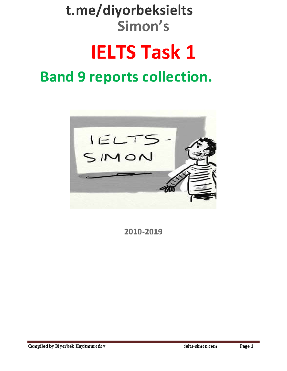Simon Task 1 Model Answers compiled by Diyorbek - Simon’s IELTS Task 1 ...