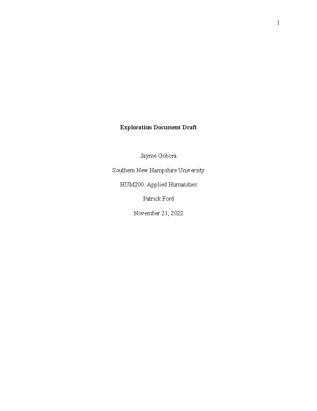Exploration Document Draft - Exploration Document Draft Jayme Gobora ...