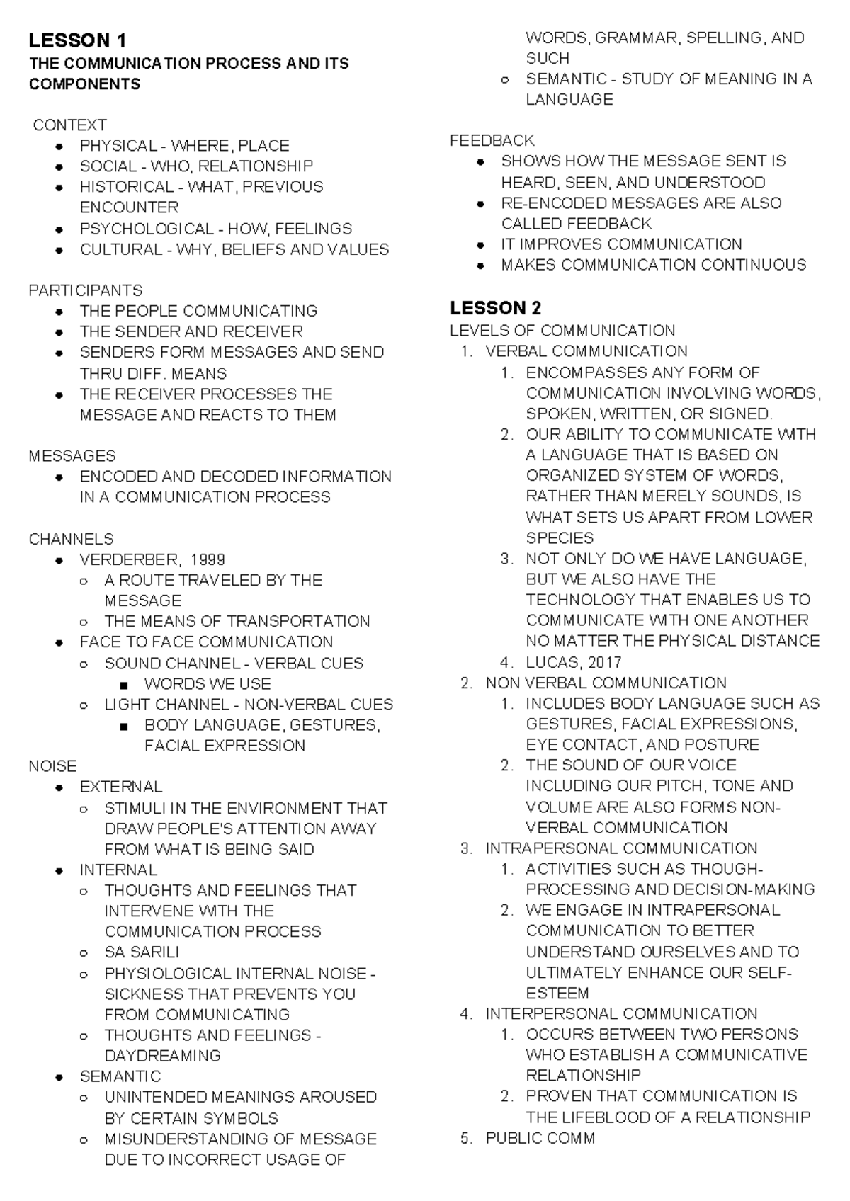 Purcom - LESSON 1 THE COMMUNICATION PROCESS AND ITS COMPONENTS CONTEXT PHYSICAL - WHERE, PLACE ...