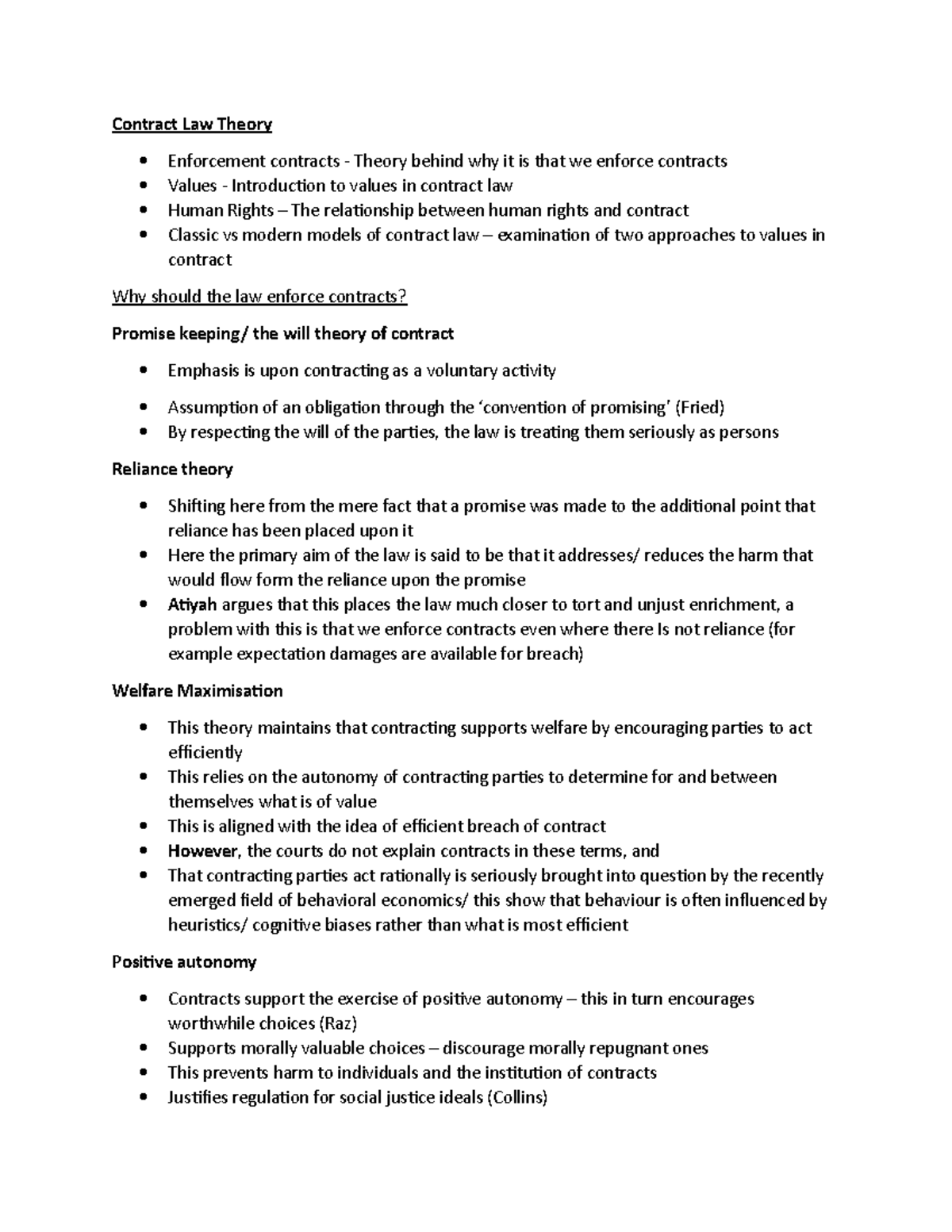 Contract Theory - Contract Law Theory Enforcement contracts - Theory ...