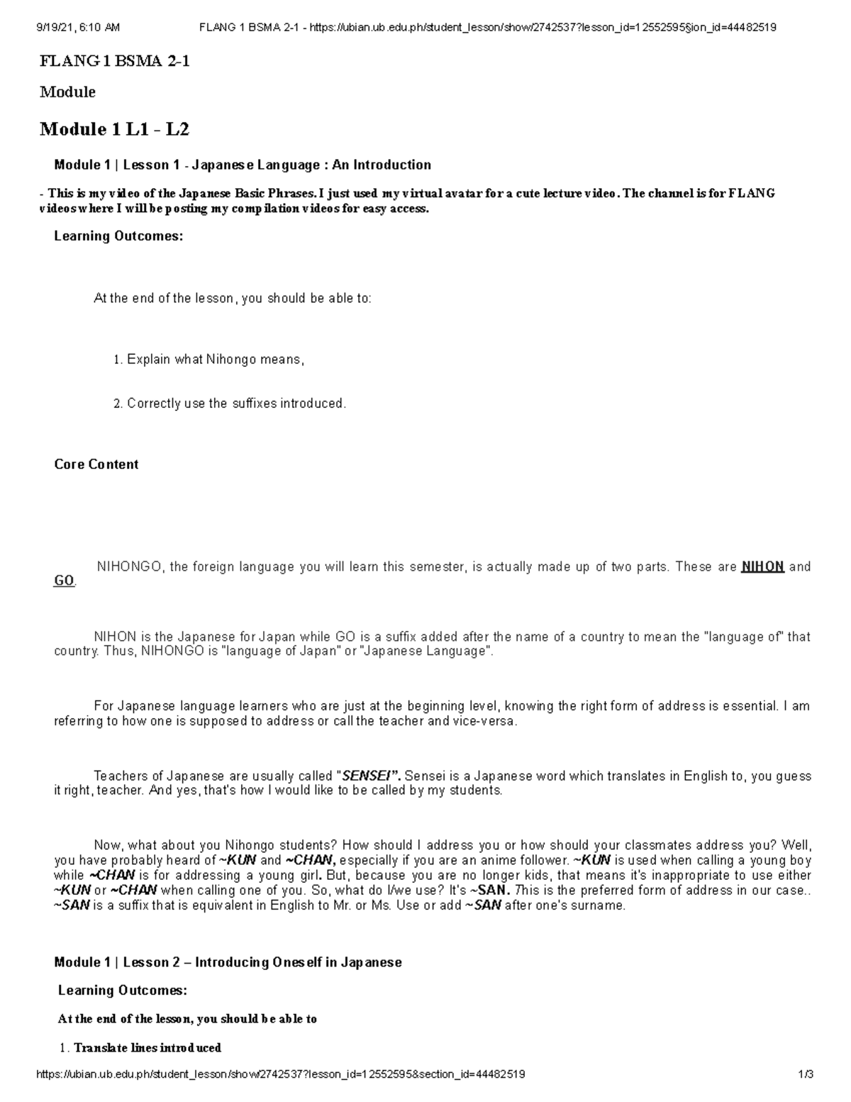 M1 L1-L2 - hhio - 9/19/21, 6:10 AM FLANG 1 BSMA 2-1 - - Studocu