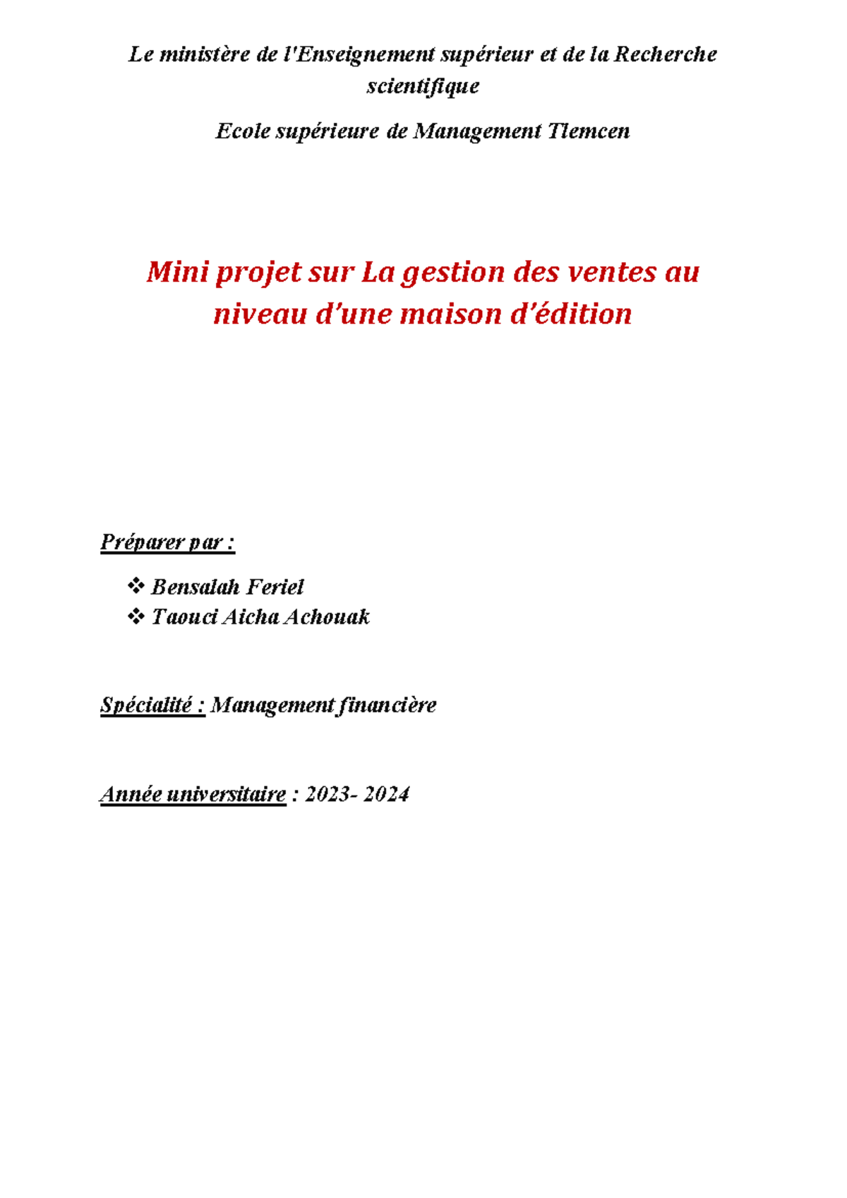 enoncer pour le mct - Informatique - Le ministère de l'Enseignement ...