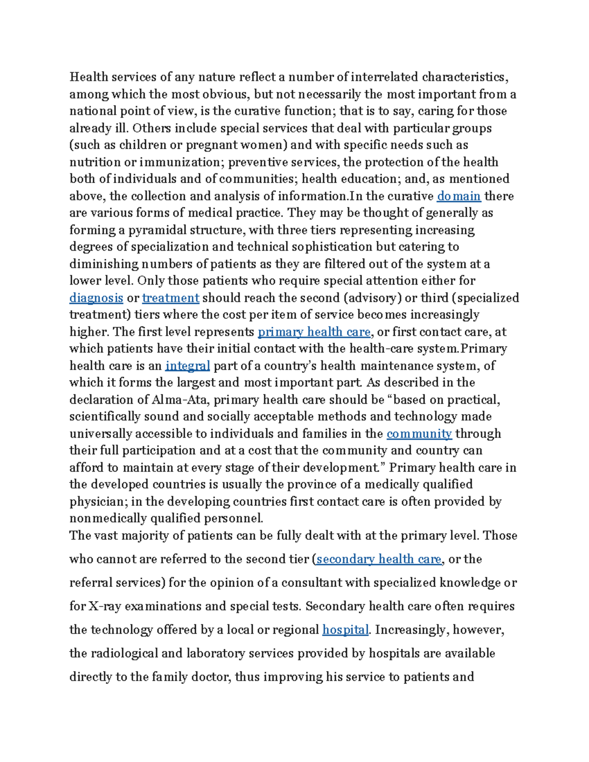 Doc 8 - detailed notes for adv med - Health services of any nature ...