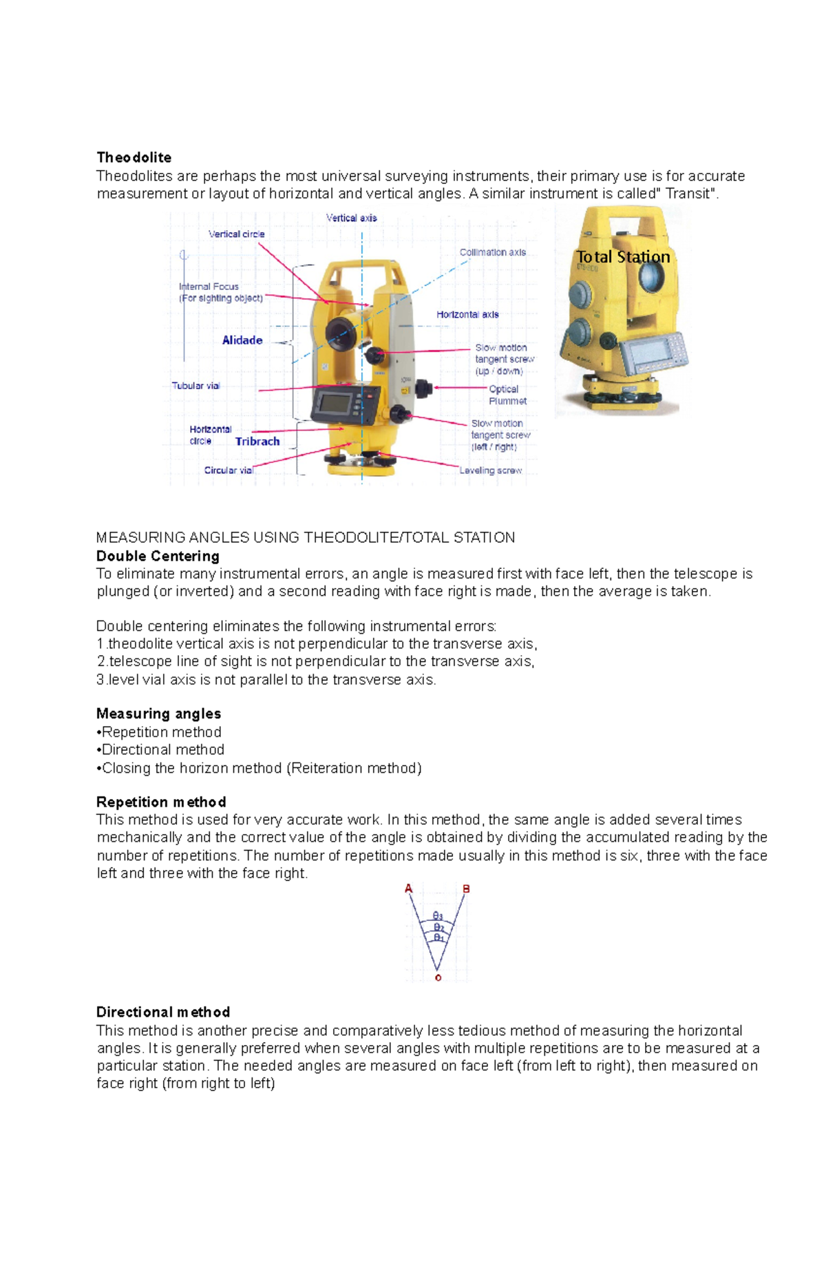 IM-10 Fundamentals of Surveying - Theodolite Theodolites are perhaps ...