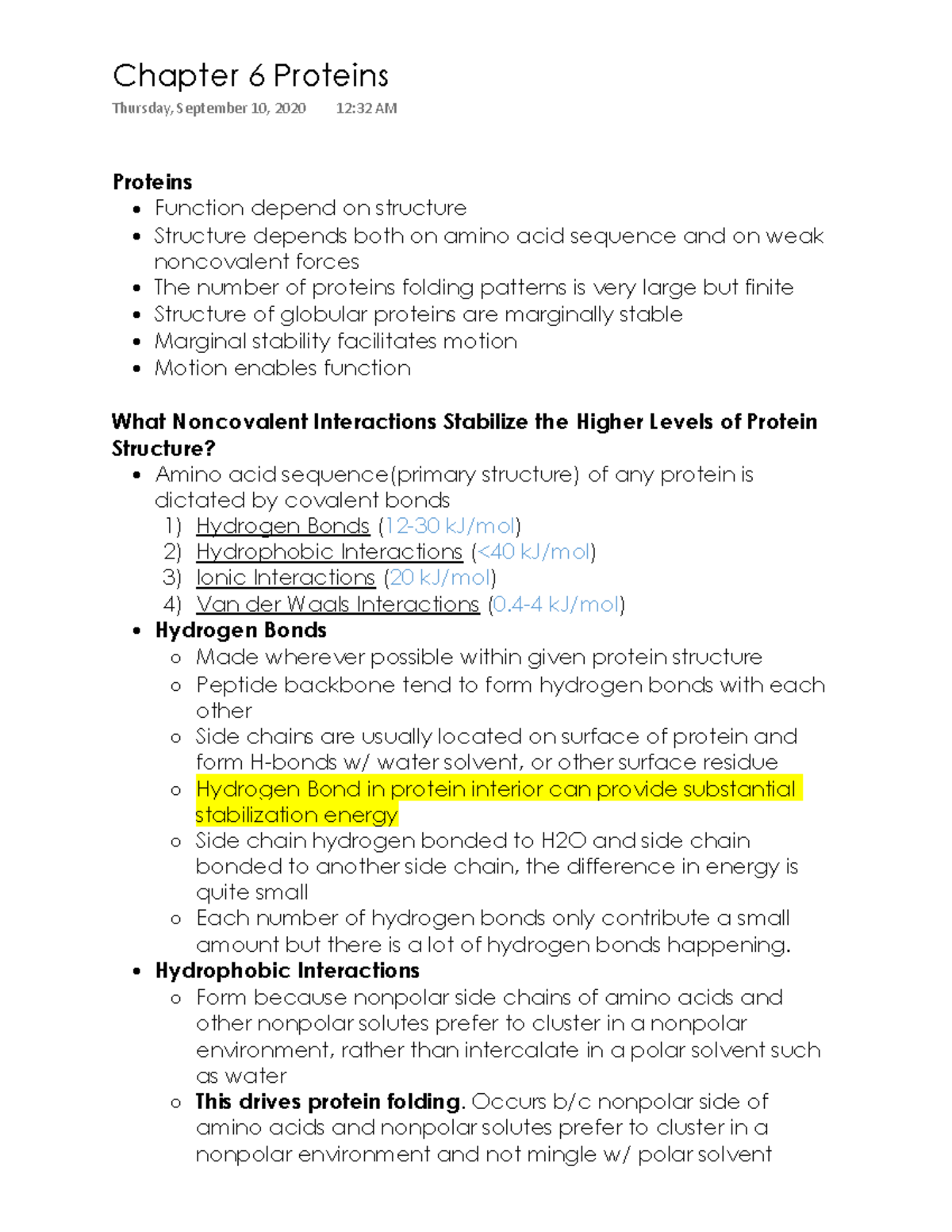 Chapter 6. Proteins - Proteins - Function depend on structure Structure ...