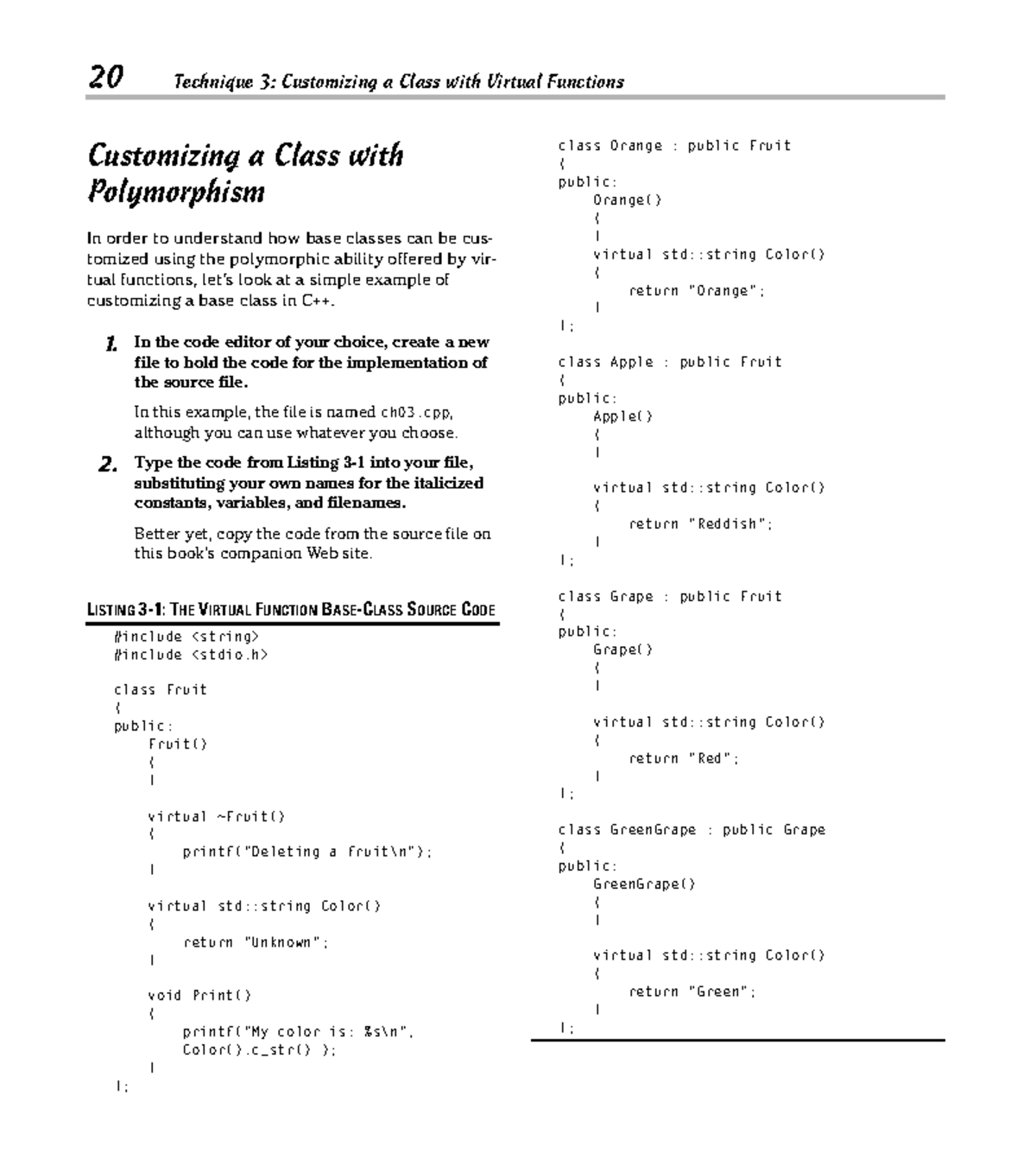 C Timesaving Techniques 20 Technique 3 Customizing A Class