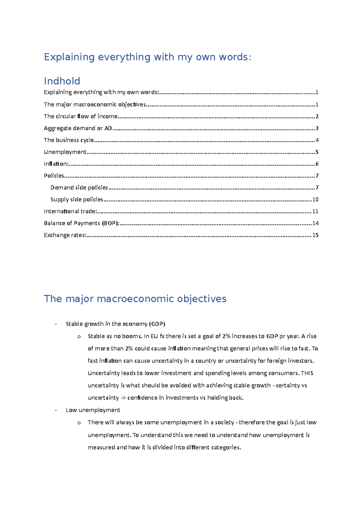Macro economics notes - Explaining everything with my own words ...