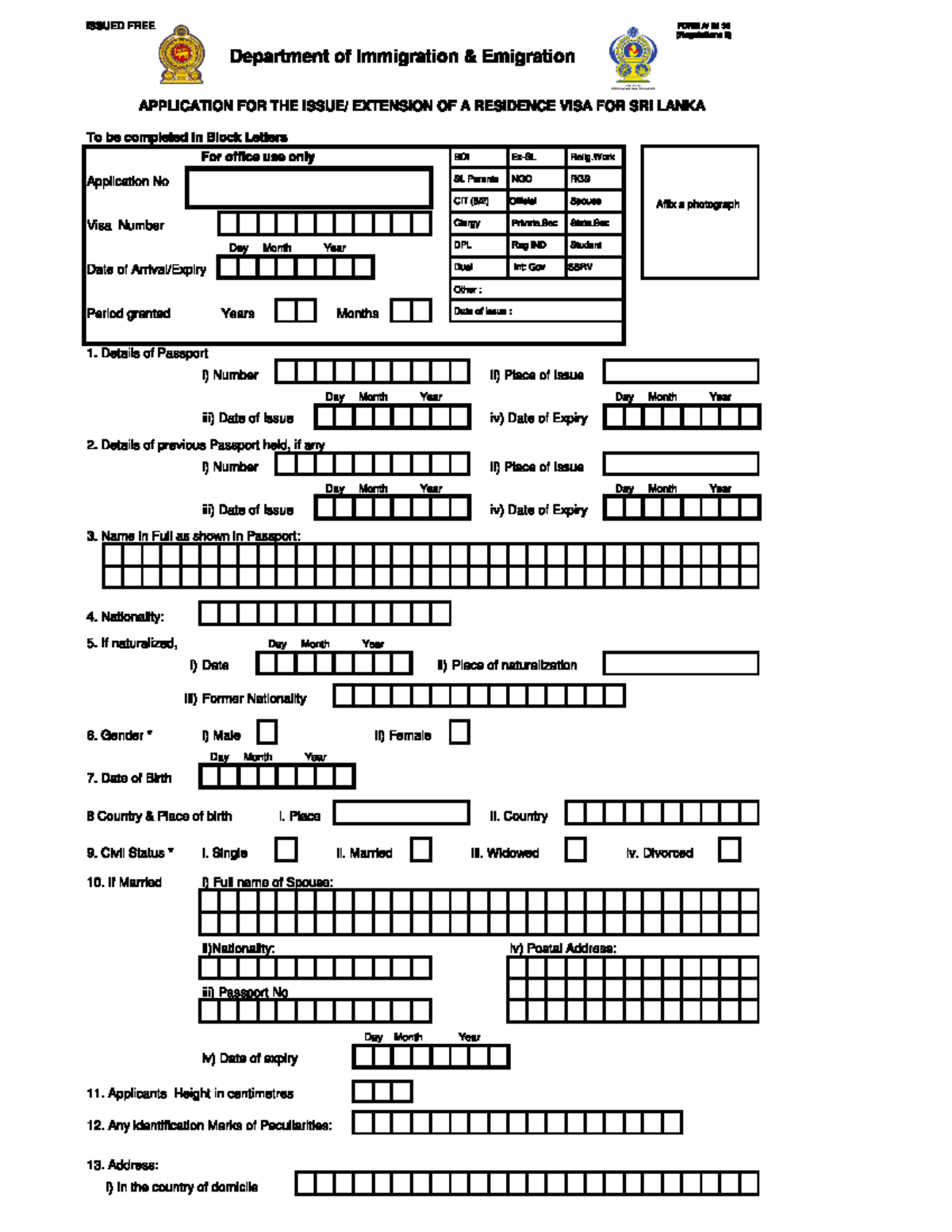 introduction survey - ISSUED FREE FORM IM 35 (Regulations 6) Department ...