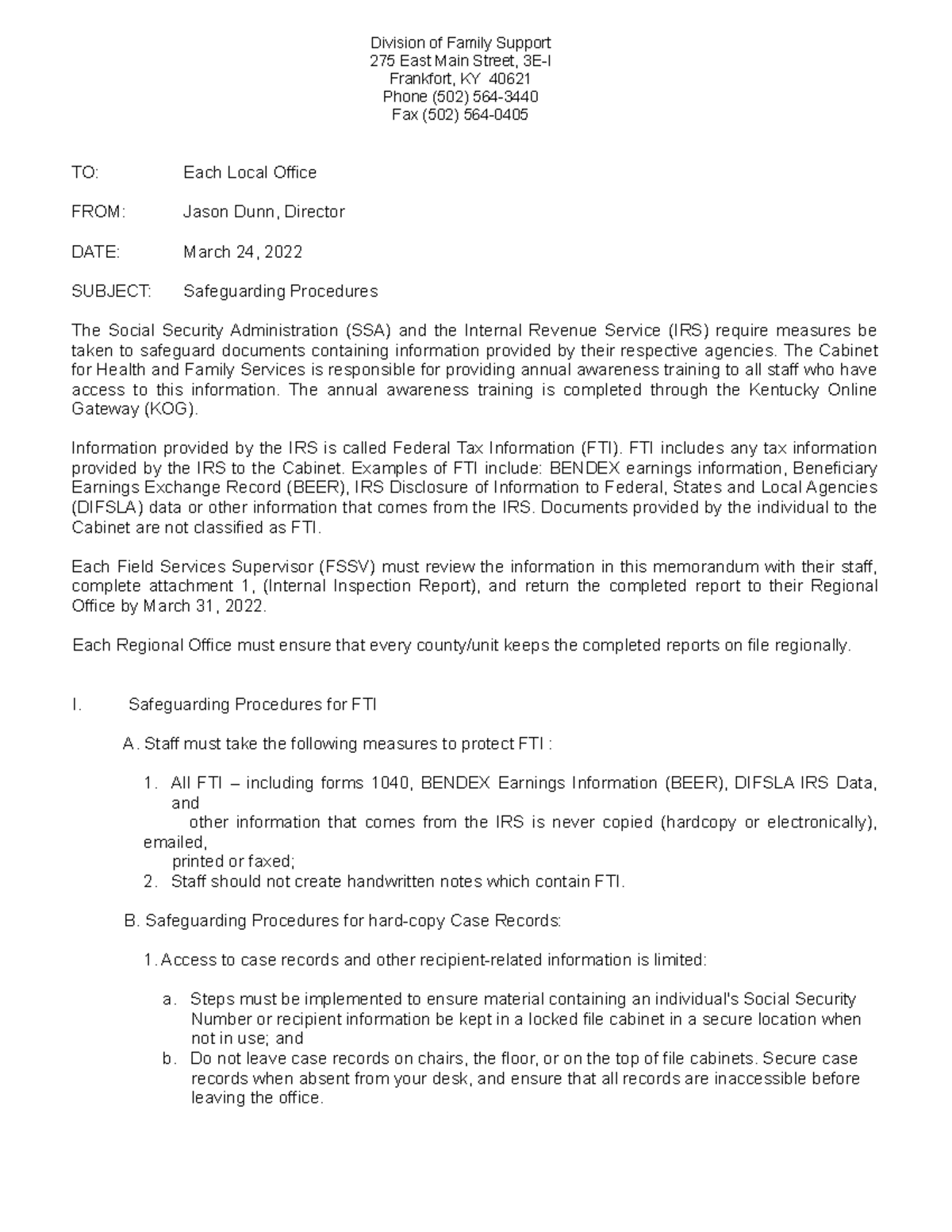 Beers - social security program - Division of Family Support 275 East ...