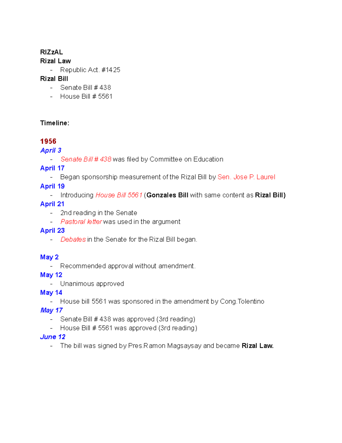 Life and Works of Rizal Prelim - RIZzAL Rizal Law Republic Act. # Rizal ...