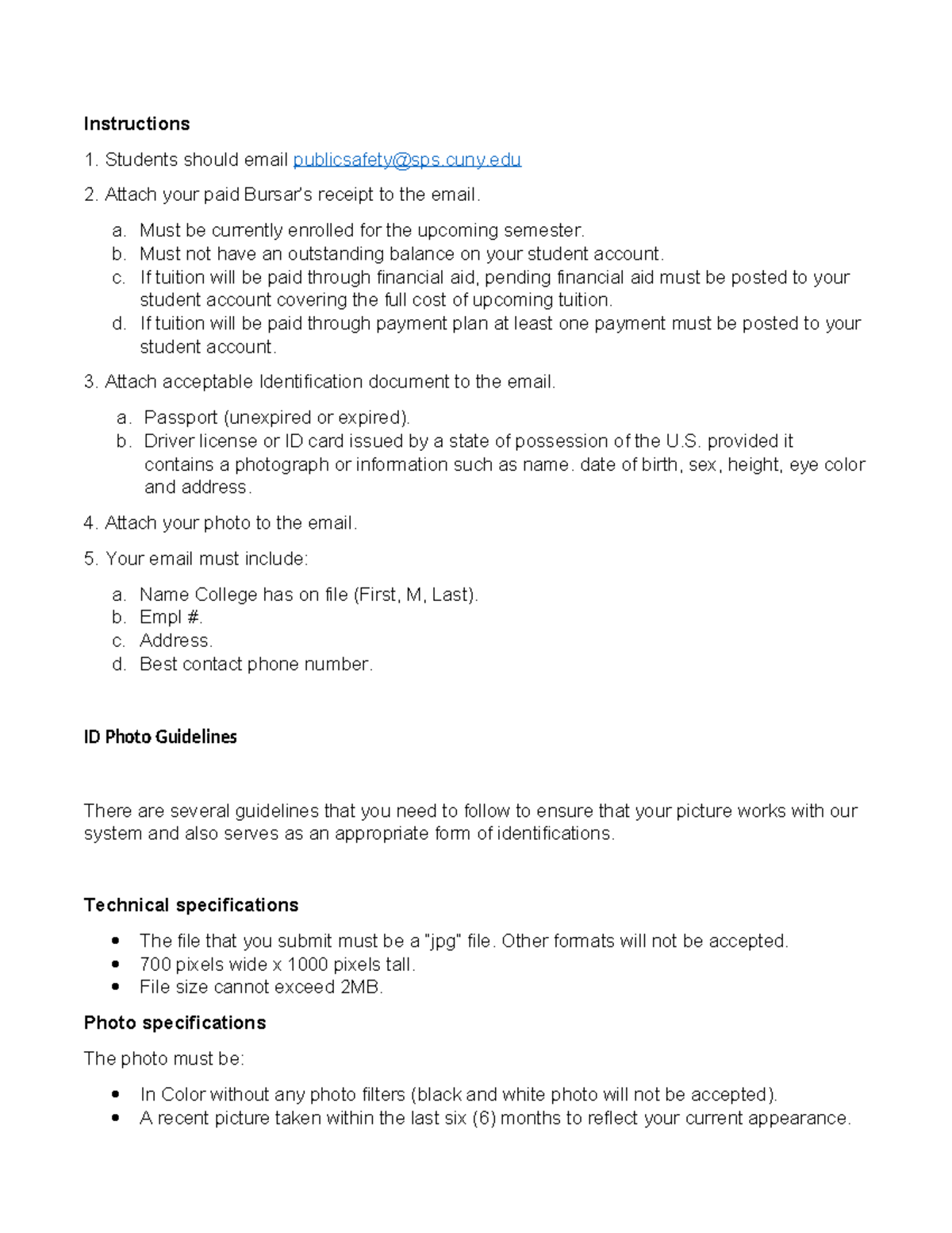 - Student ID Cards instructions - Instructions Students should email ...