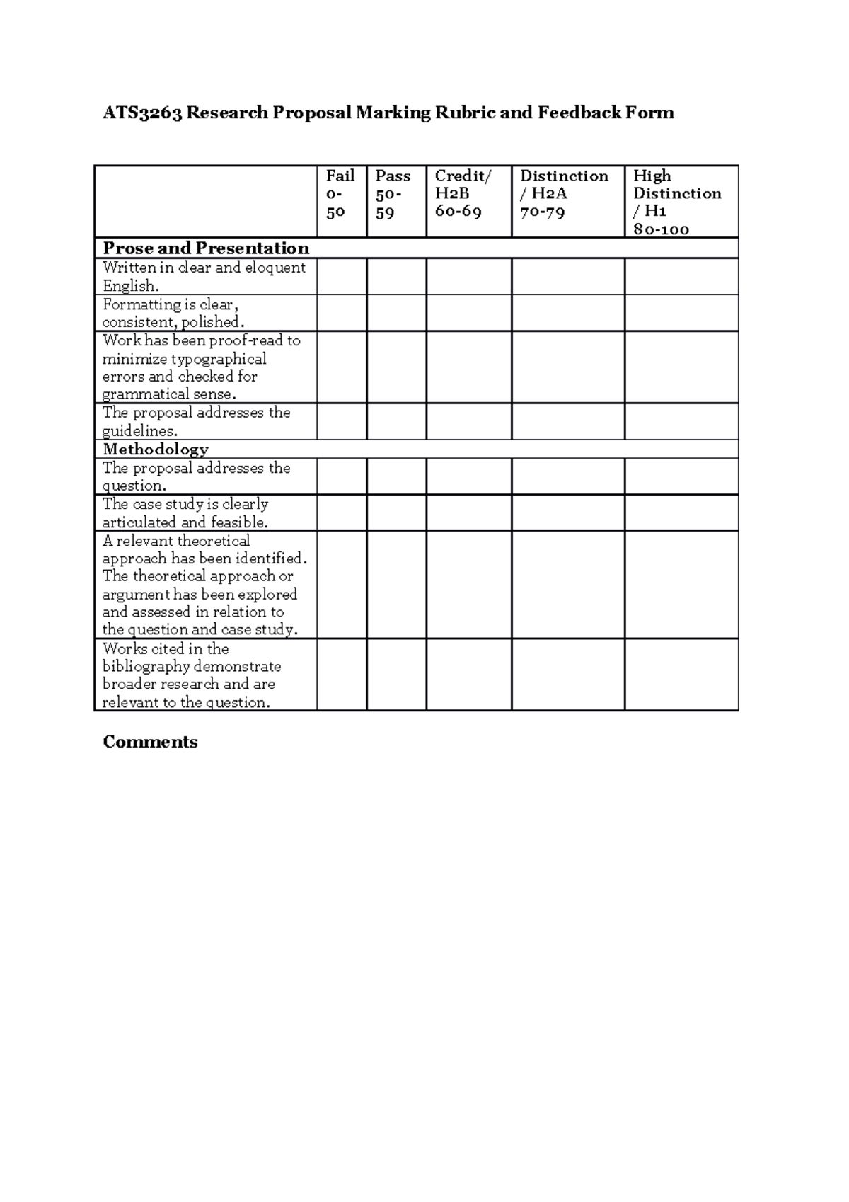 Marking Rubric Essay Plan - ATS3623 - Monash - Studocu