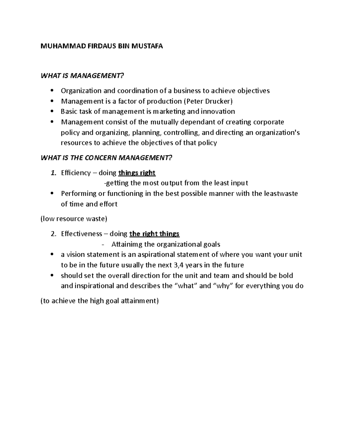 Topic 1 Introduction to Management - administrative science - UiTM ...