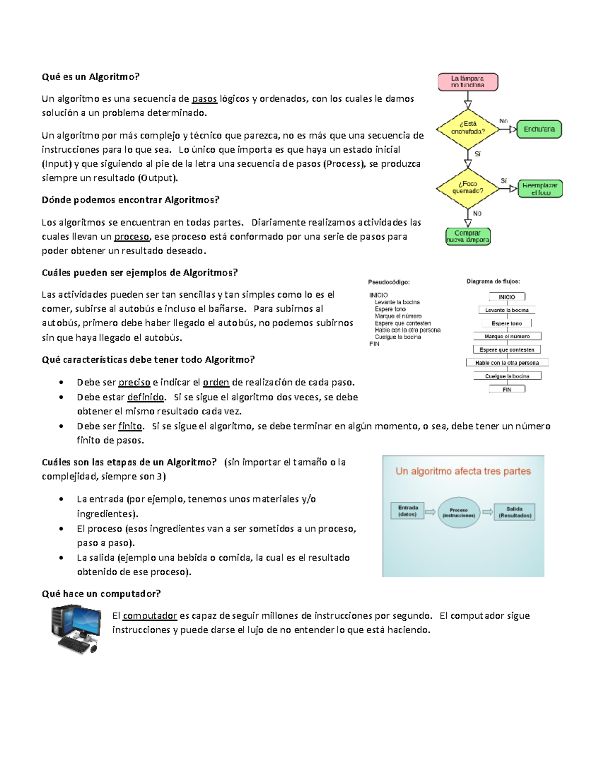 Algoritmo c8ac54f0f6679ba553072 b4a6c05907 c - Qué es un Algoritmo? Un algoritmo es una ...