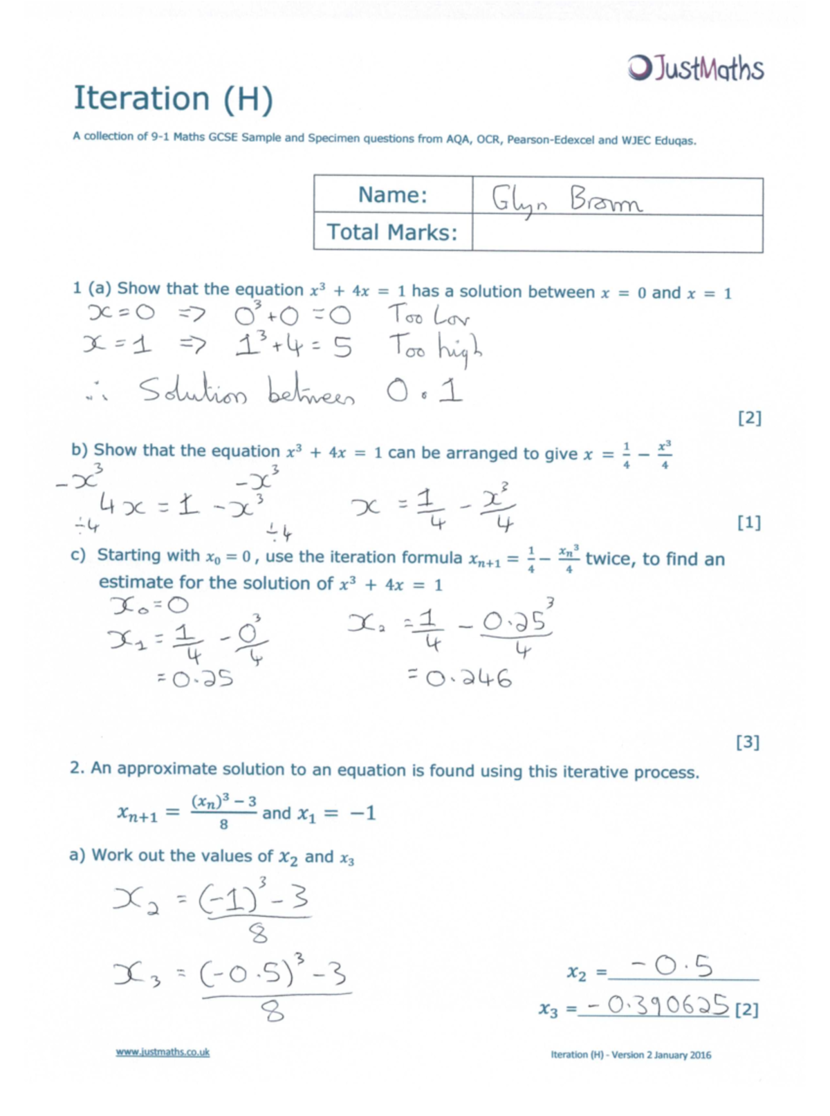 Algebra H Iteration v2 Solutions - Studocu