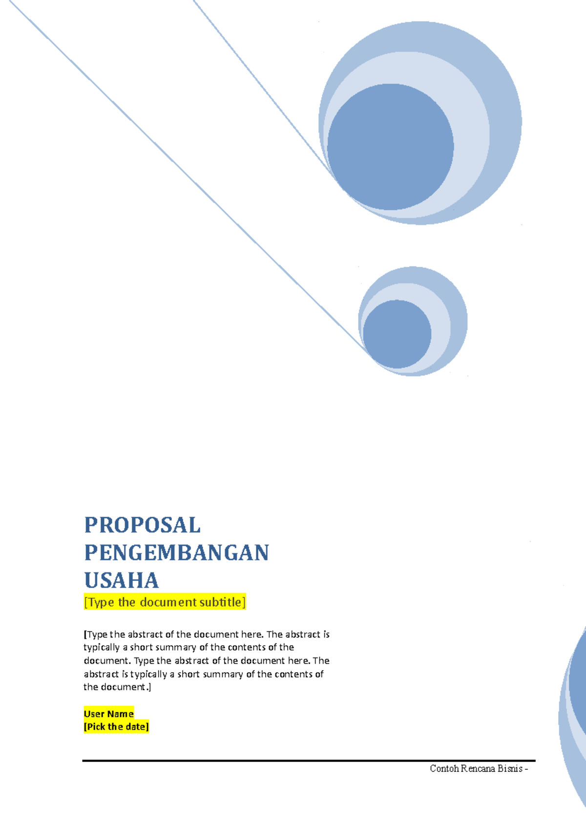 Template Rencana Bisnis - PROPOSAL PENGEMBANGAN USAHA [Type the ...
