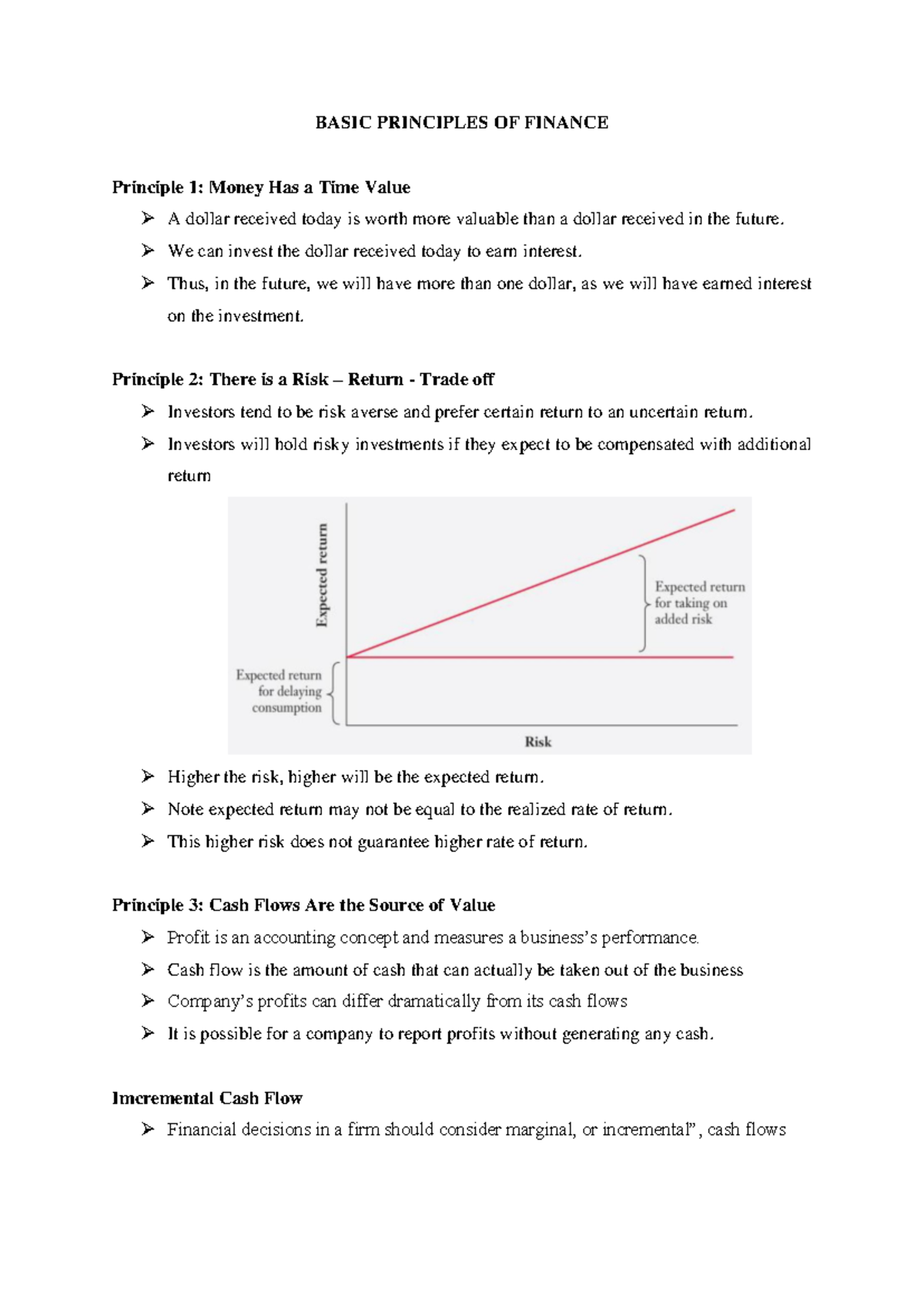Basic Principles of Finance - BASIC PRINCIPLES OF FINANCE Principle 1 ...