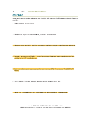 Chapter 18 Regional Write Up - 158 UNIT III Physical Examination Jarvis ...
