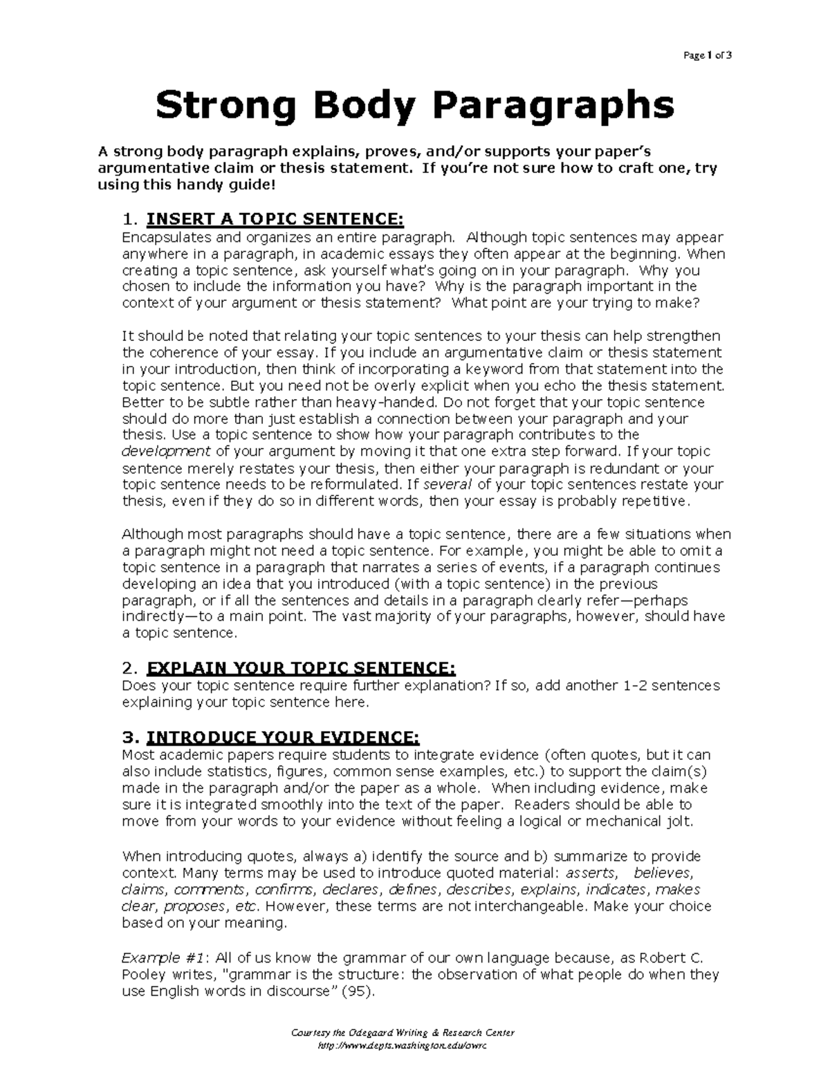 English 131CE Vidali Page 1 Of 3 Courtesy The Odegaard Writing
