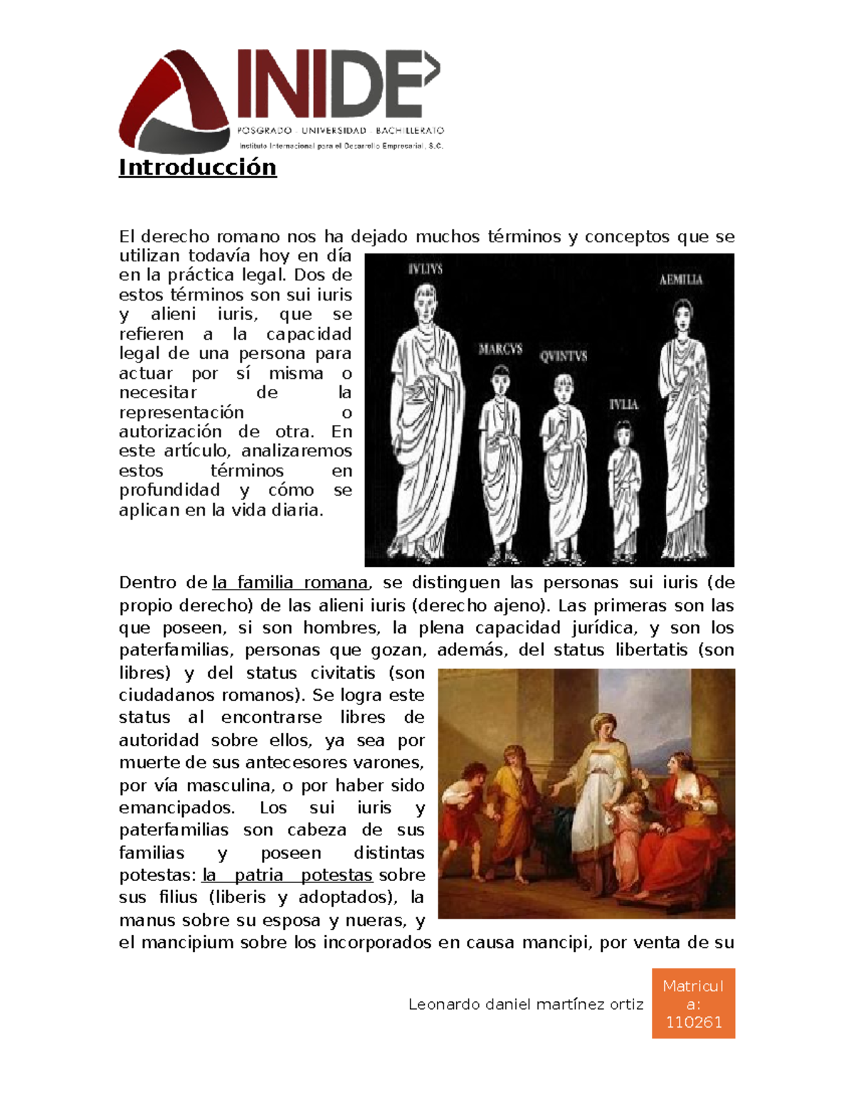 Conceptos Alieni iuris y Sui Iuris - Introducción El derecho romano nos ...