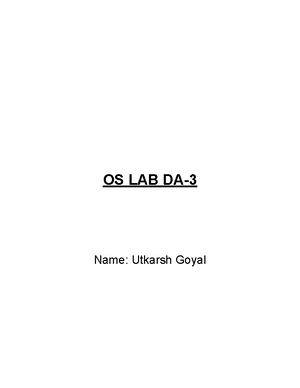 OS LAB Answers 2 - Lab work - OS LAB Assessment- Name: Utkarsh Goyal Reg: 19BIT SLOT: L57+ a ...
