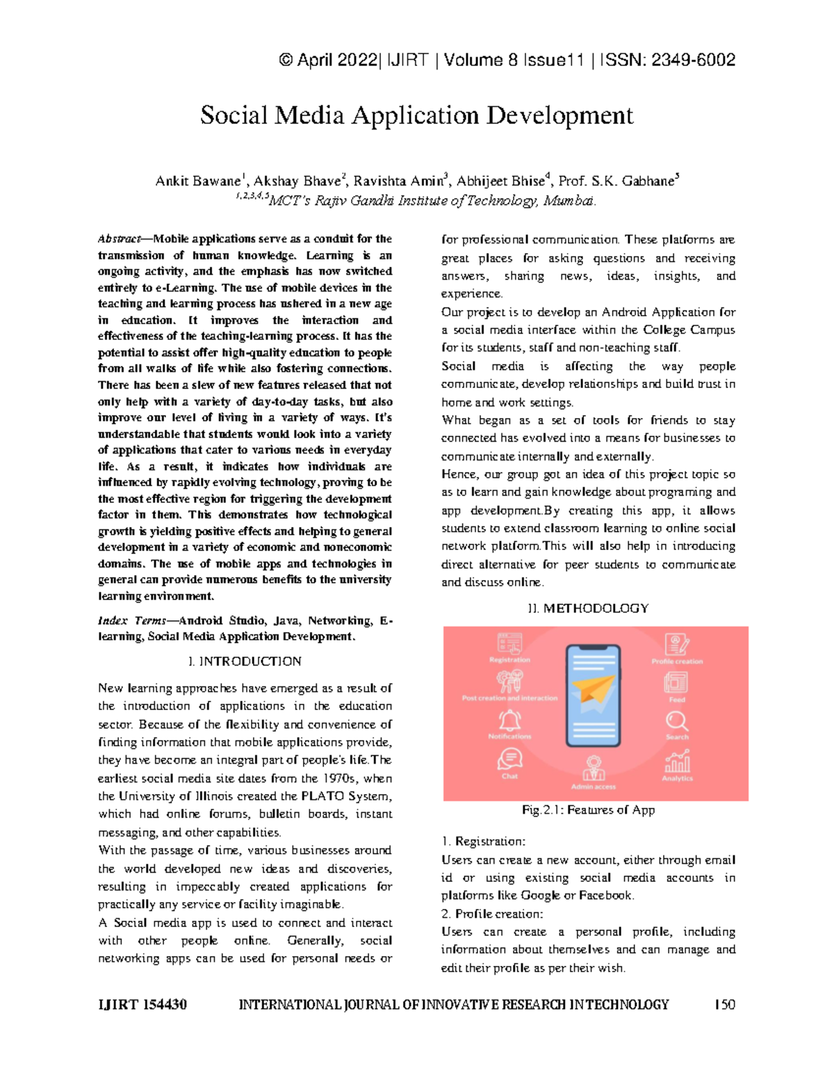 Ijirt 154430 Paper - Social Media Application Development Ankit Bawane ...