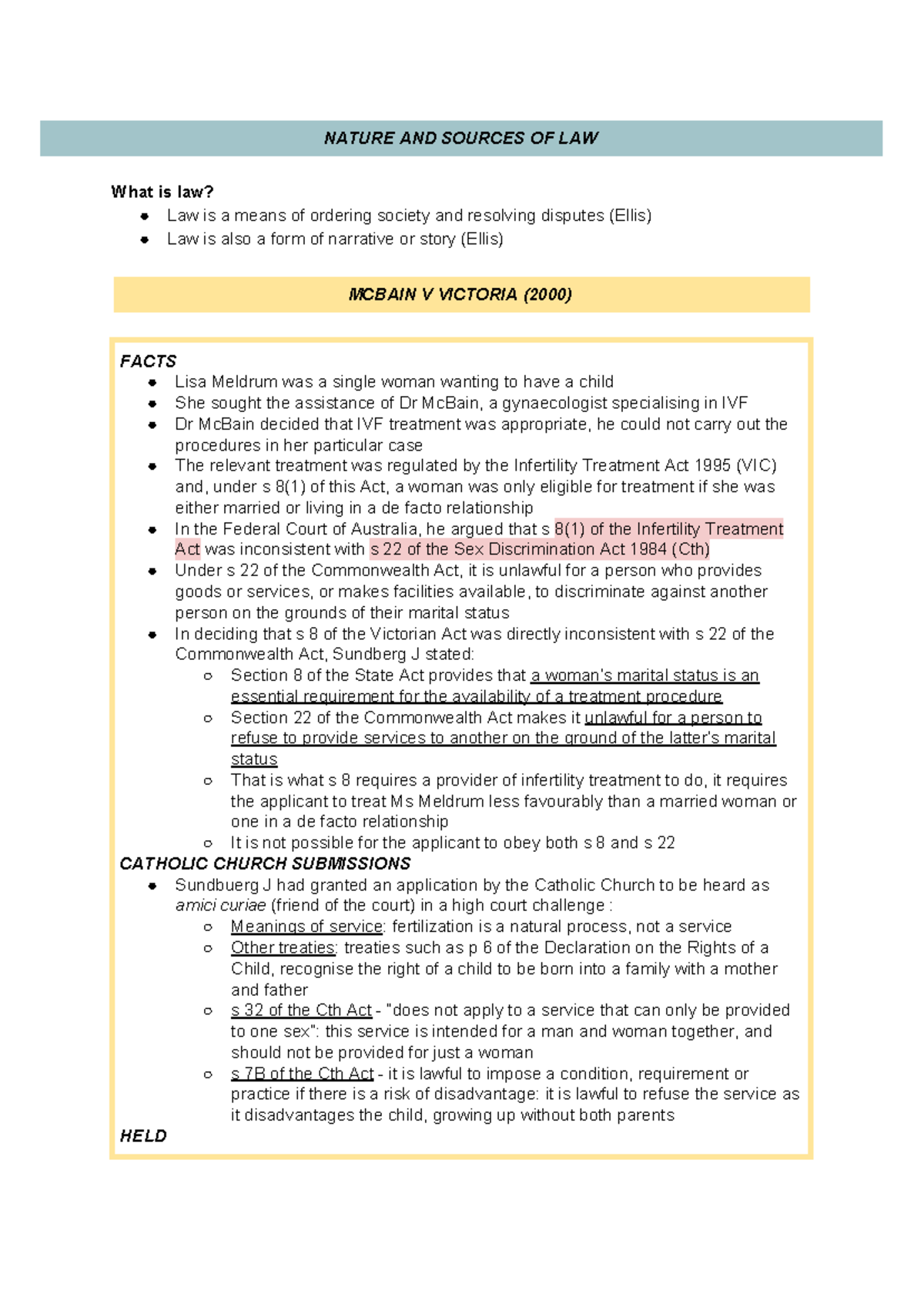 Foundations of Law - Exam Notes - NATURE AND SOURCES OF LAW What is law ...