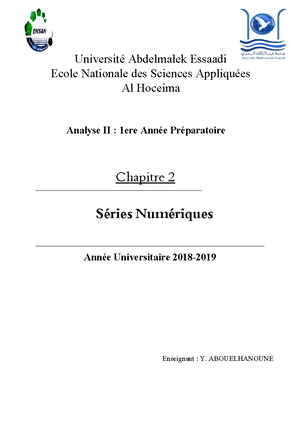Exercices analyse 3 ( Numero 2 ) - Universite Hassan II- Casablanca Facult ́e des Sciences et ...