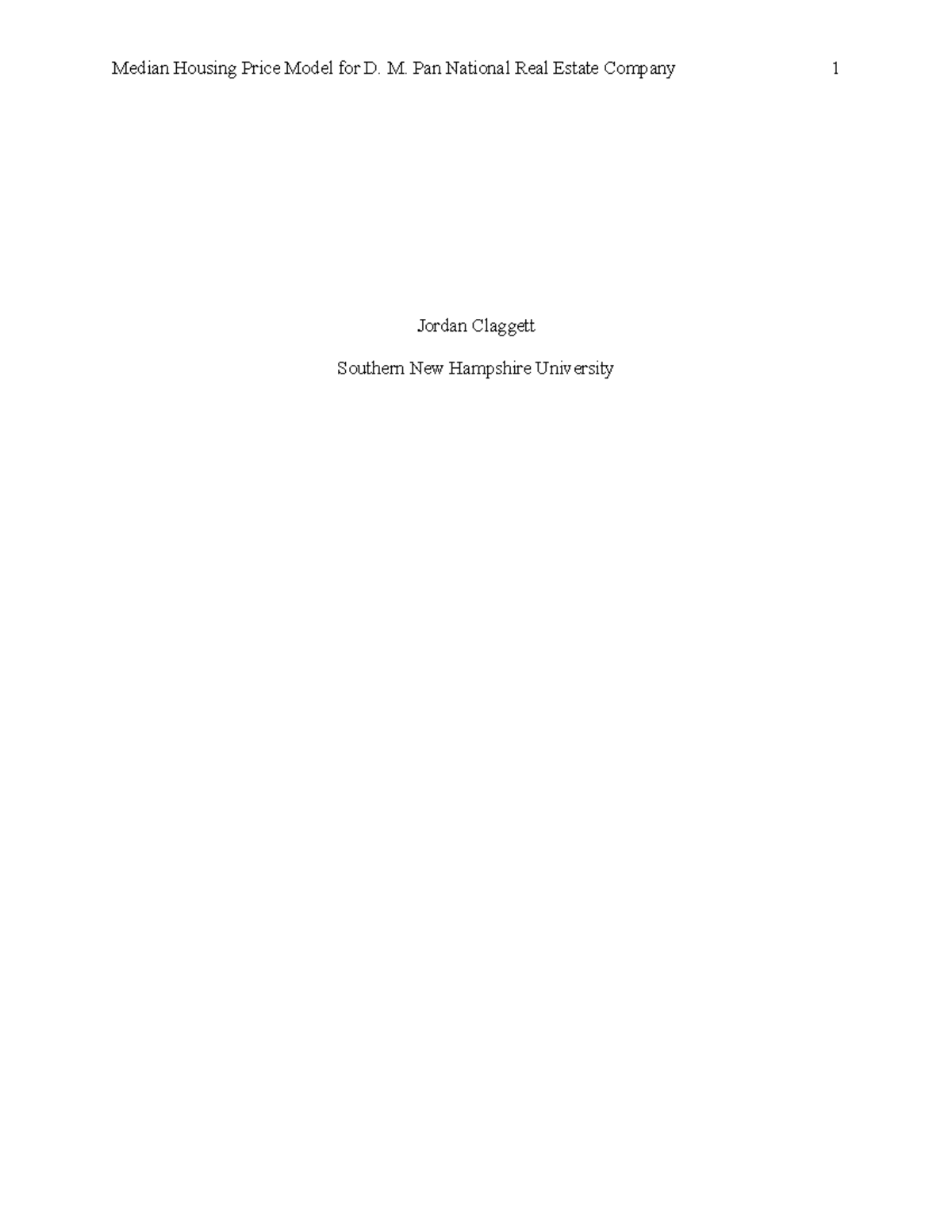 MAT 240 Project One Template - Jordan Claggett Southern New Hampshire University Introduction ...