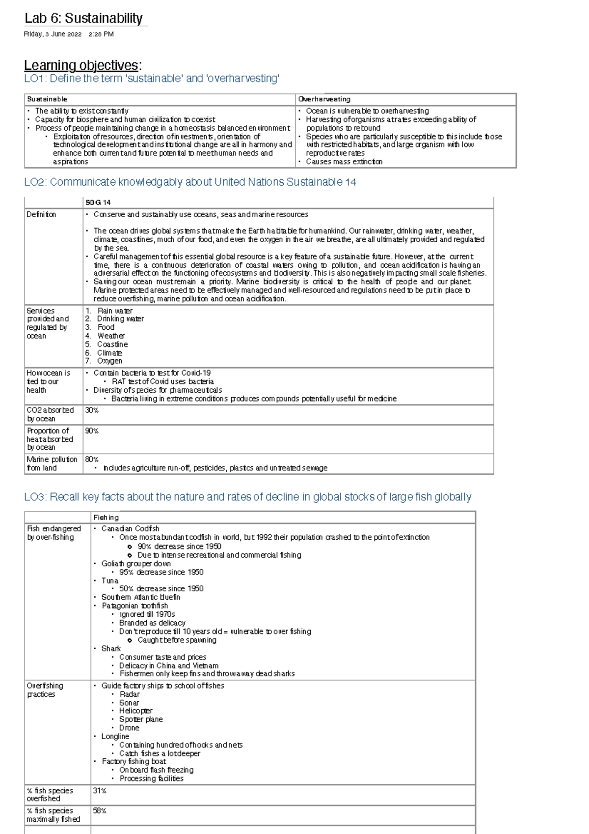 Lab 6: Sustainability - Lab 6: Sustainability Friday, 3 June 2022 2:28 ...