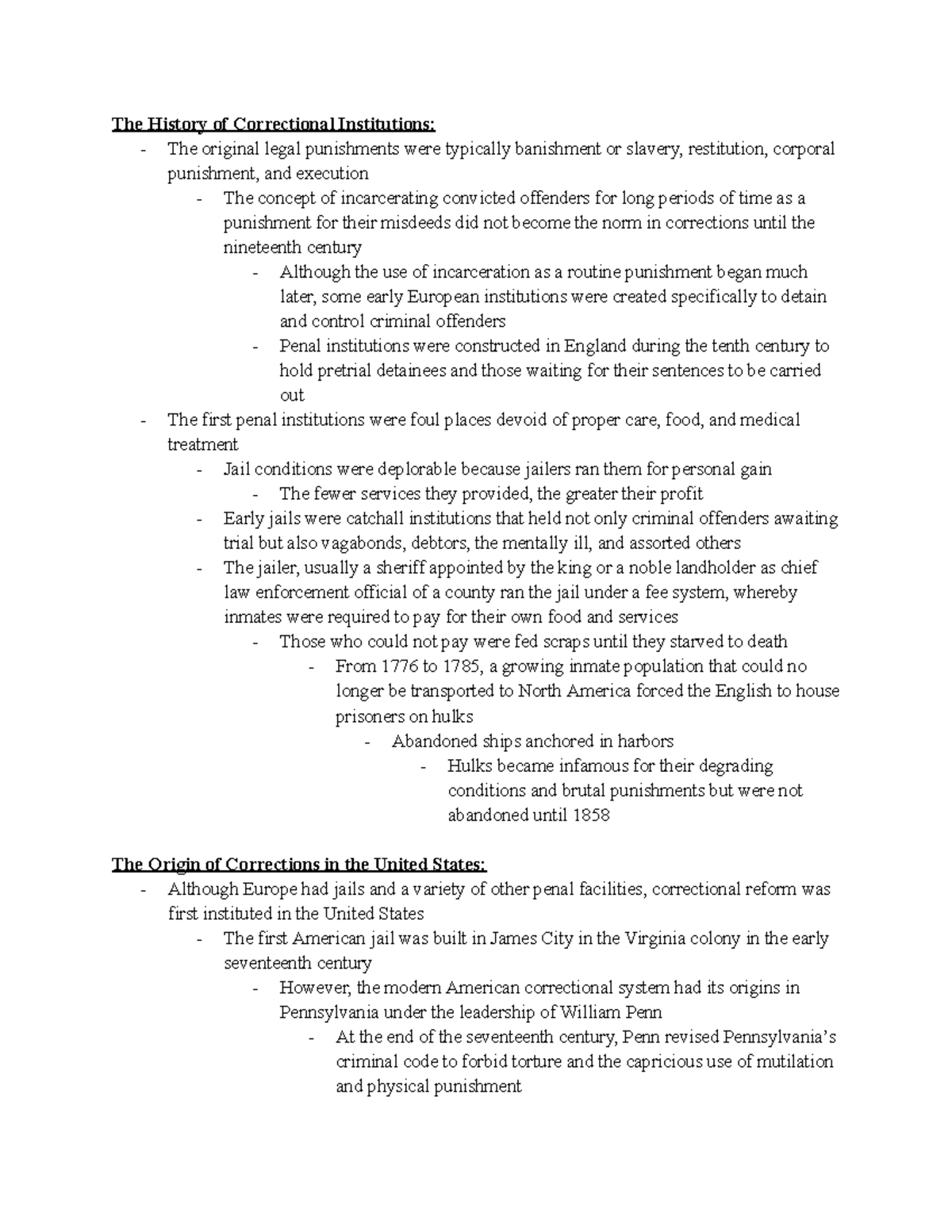Chapter 13 Corrections History, Institutions, and Populations - The ...