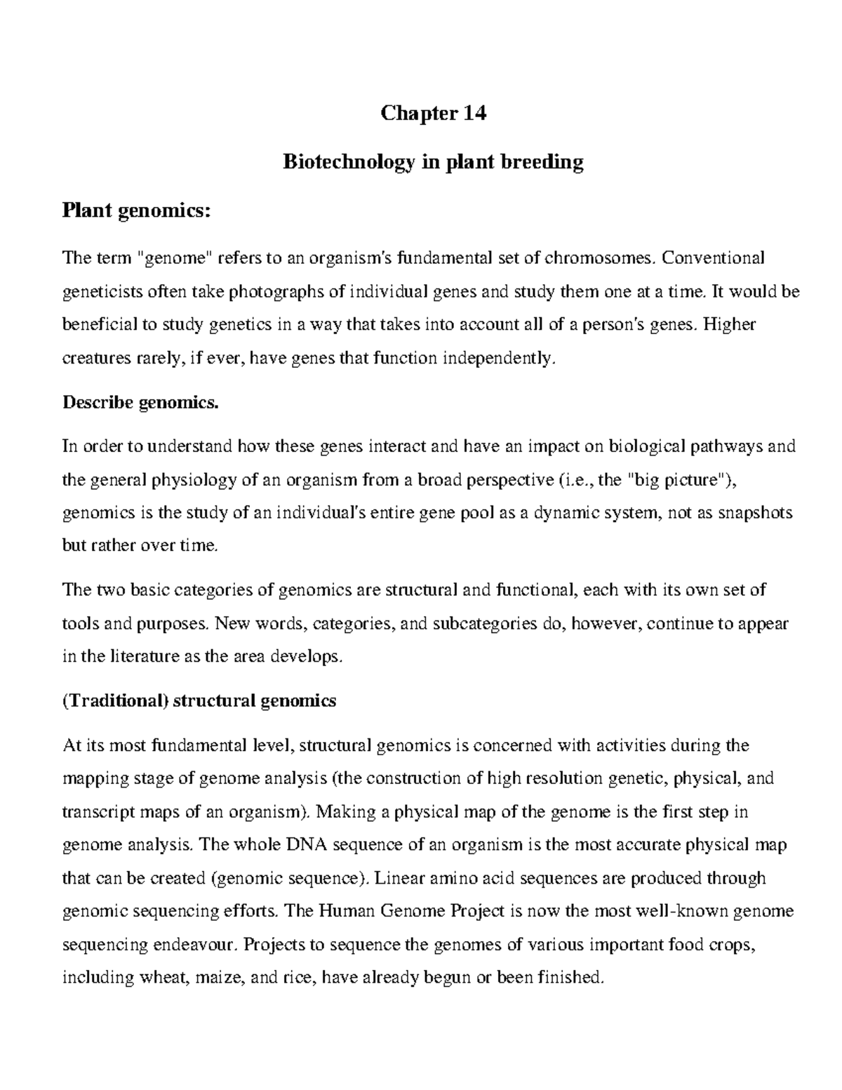 Principles of plant genetics and breeding 100 - Chapter 14 ...