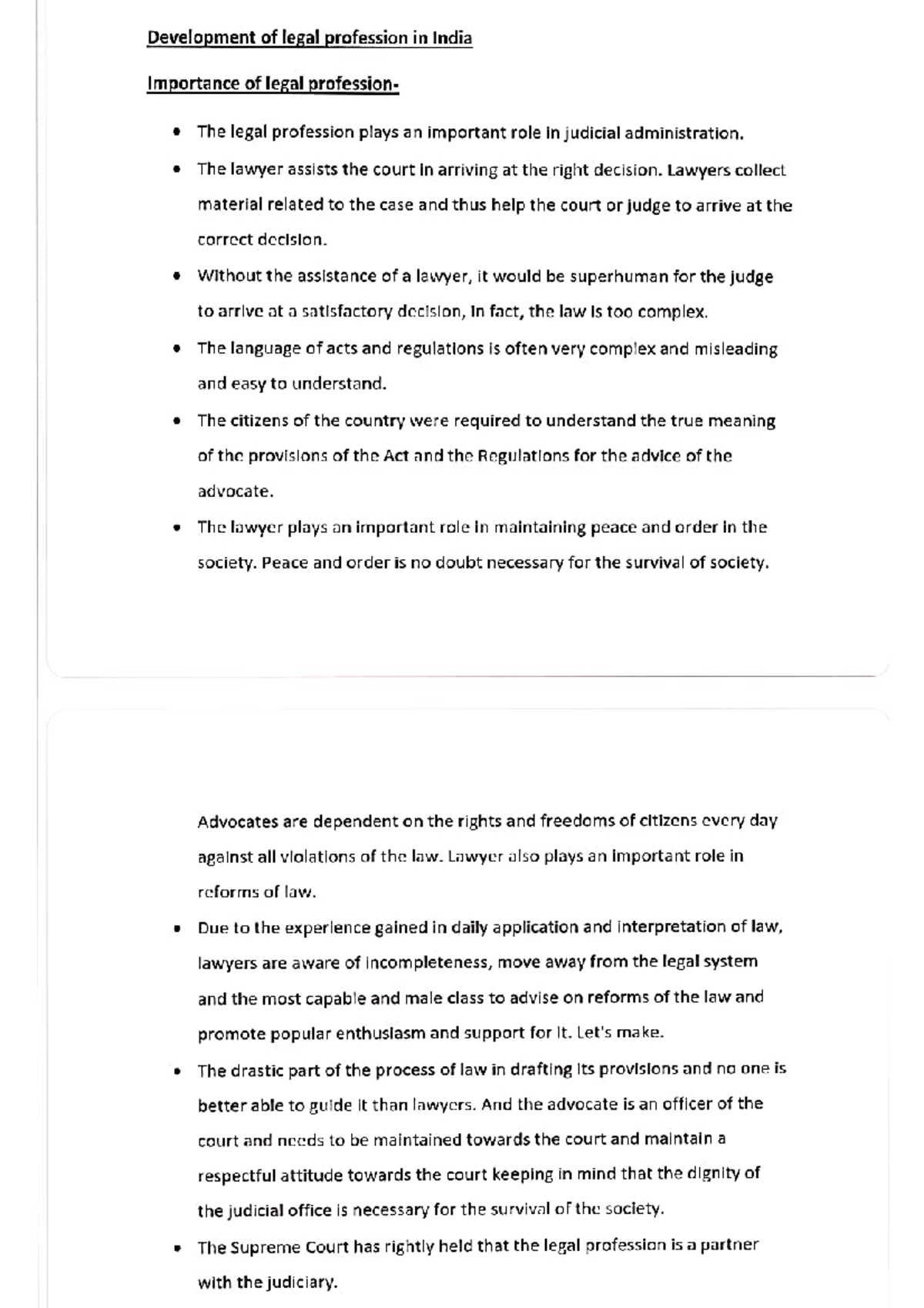 Development of legal profession in India - The lawyer assists the court ...