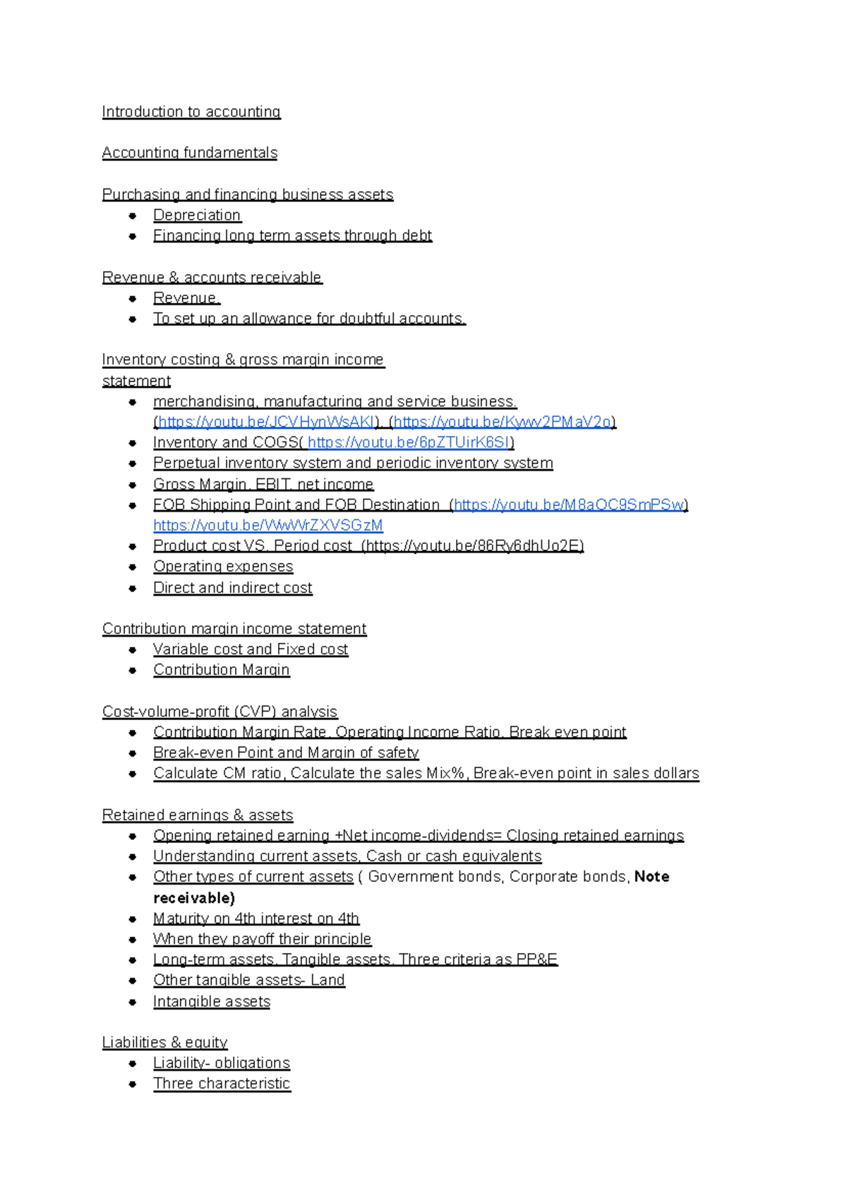 Accounting Breakdown - Introduction to accounting Accounting ...