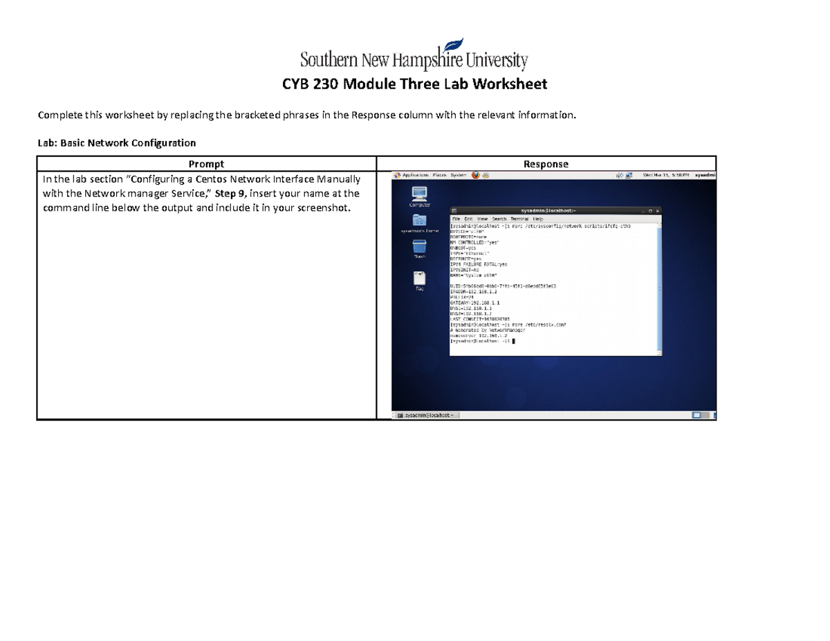 CYB 230 Module Three Lab Worksheet - CYB 230 Module Three Lab Worksheet ...