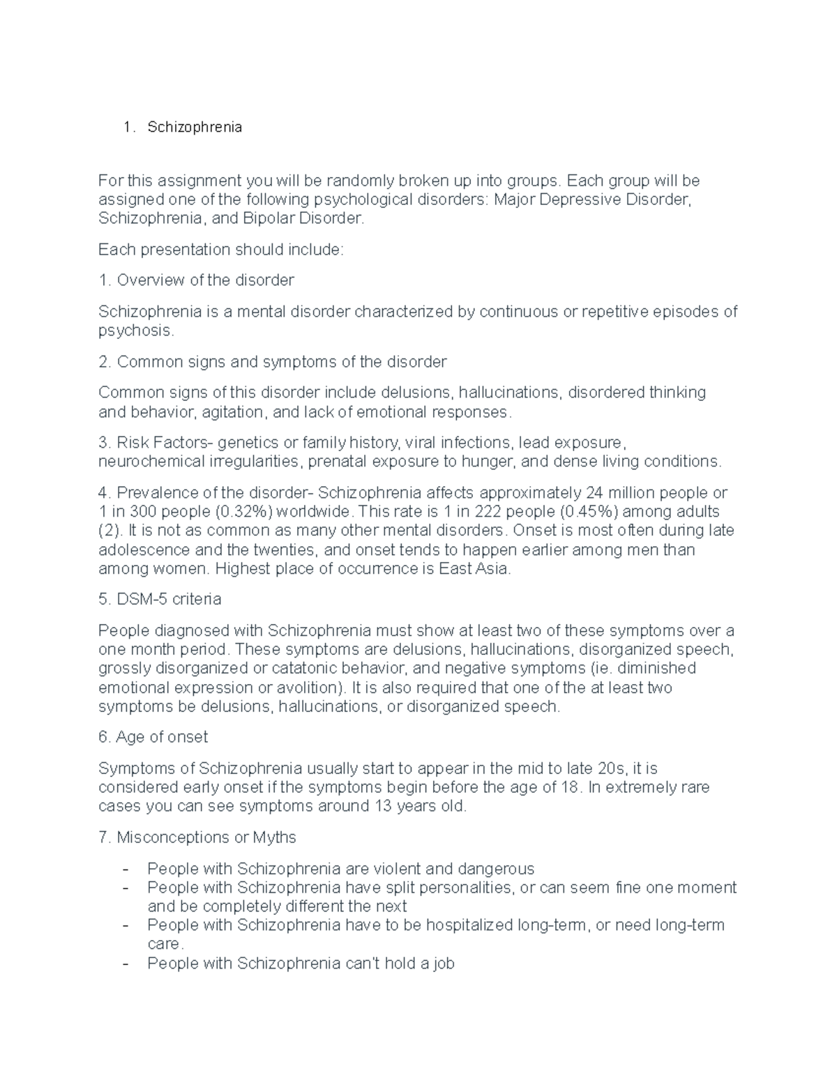 Schizophrenia - The Disorder, Symptoms,DSM-5 Criteria, Application to a ...