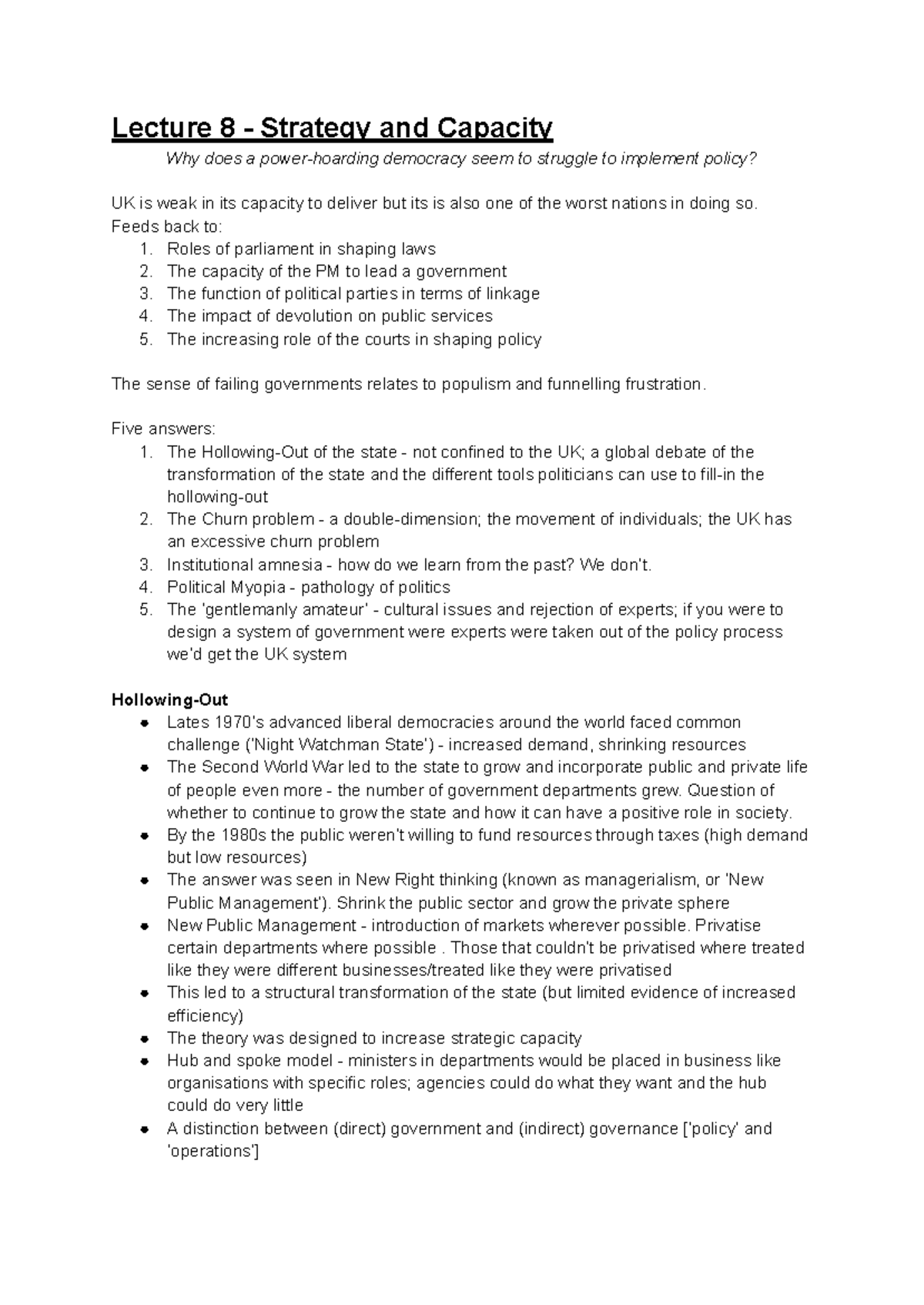 Lecture 8 - Strategy and Capacity - Lecture 8 - Strategy and Capacity ...
