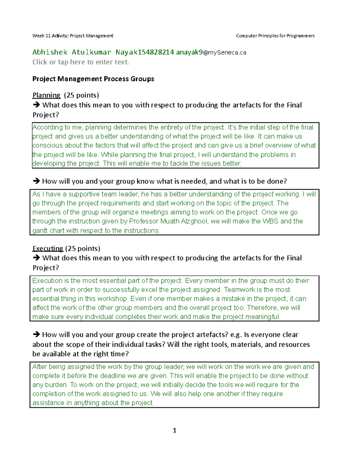 CPR WEEK 11 Activity - Week 11 Activity: Project Management Computer ...