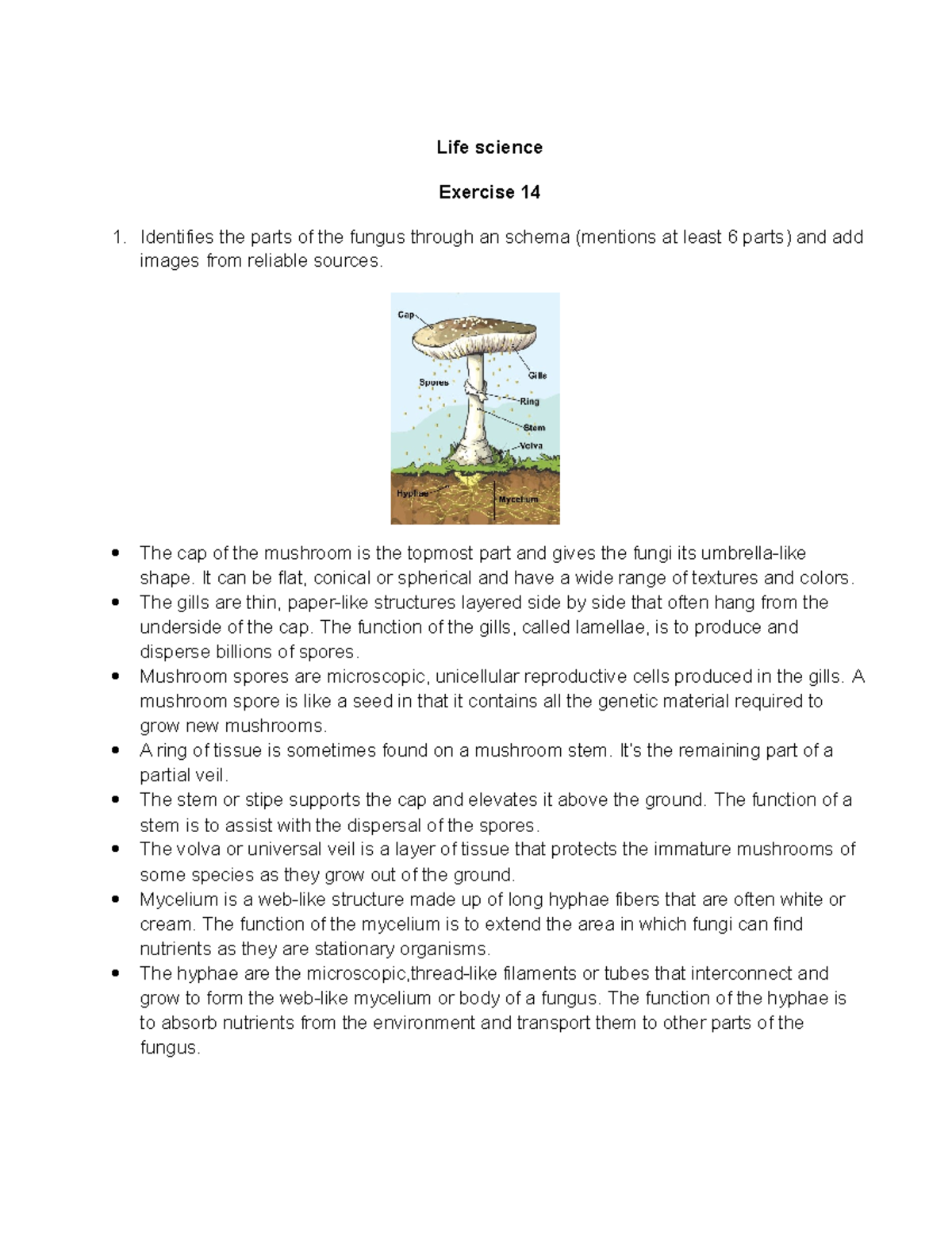 Life science- Exercise 14 - Life science Exercise 14 Identifies the ...