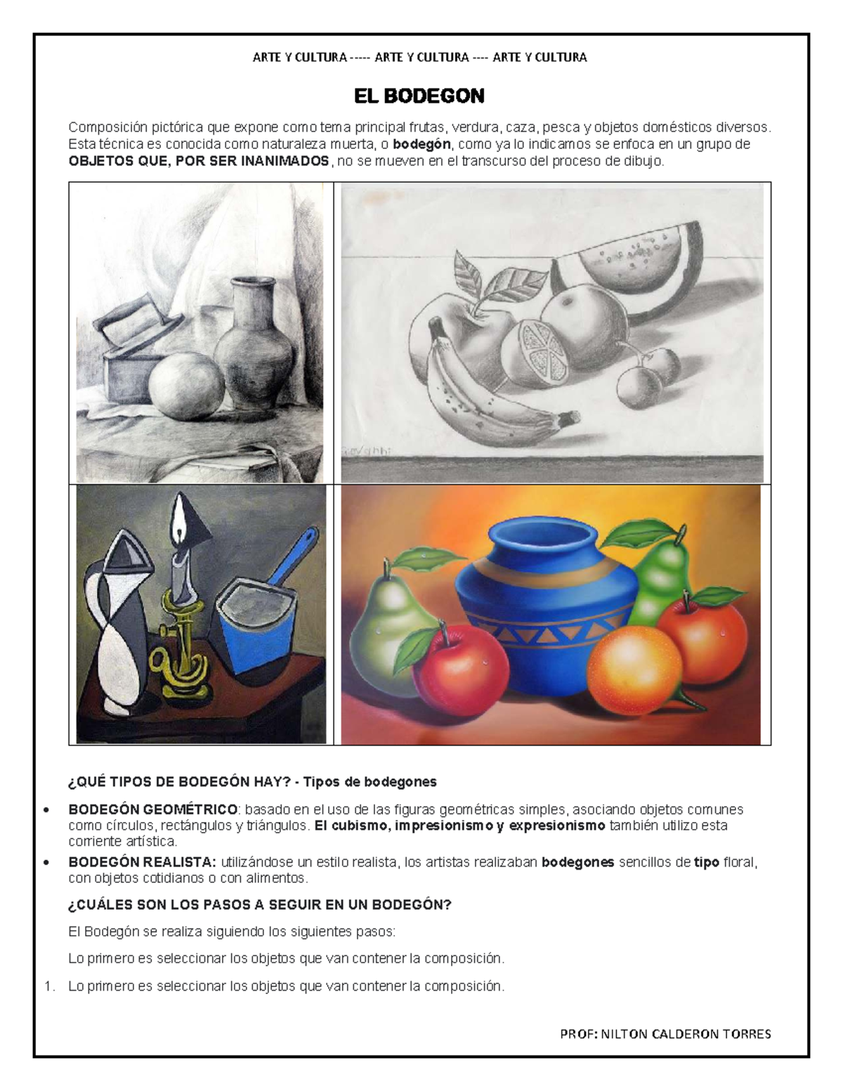 EL Bodegon - DISFRUTEN - ARTE Y CULTURA - ARTE Y CULTURA - ARTE Y ...